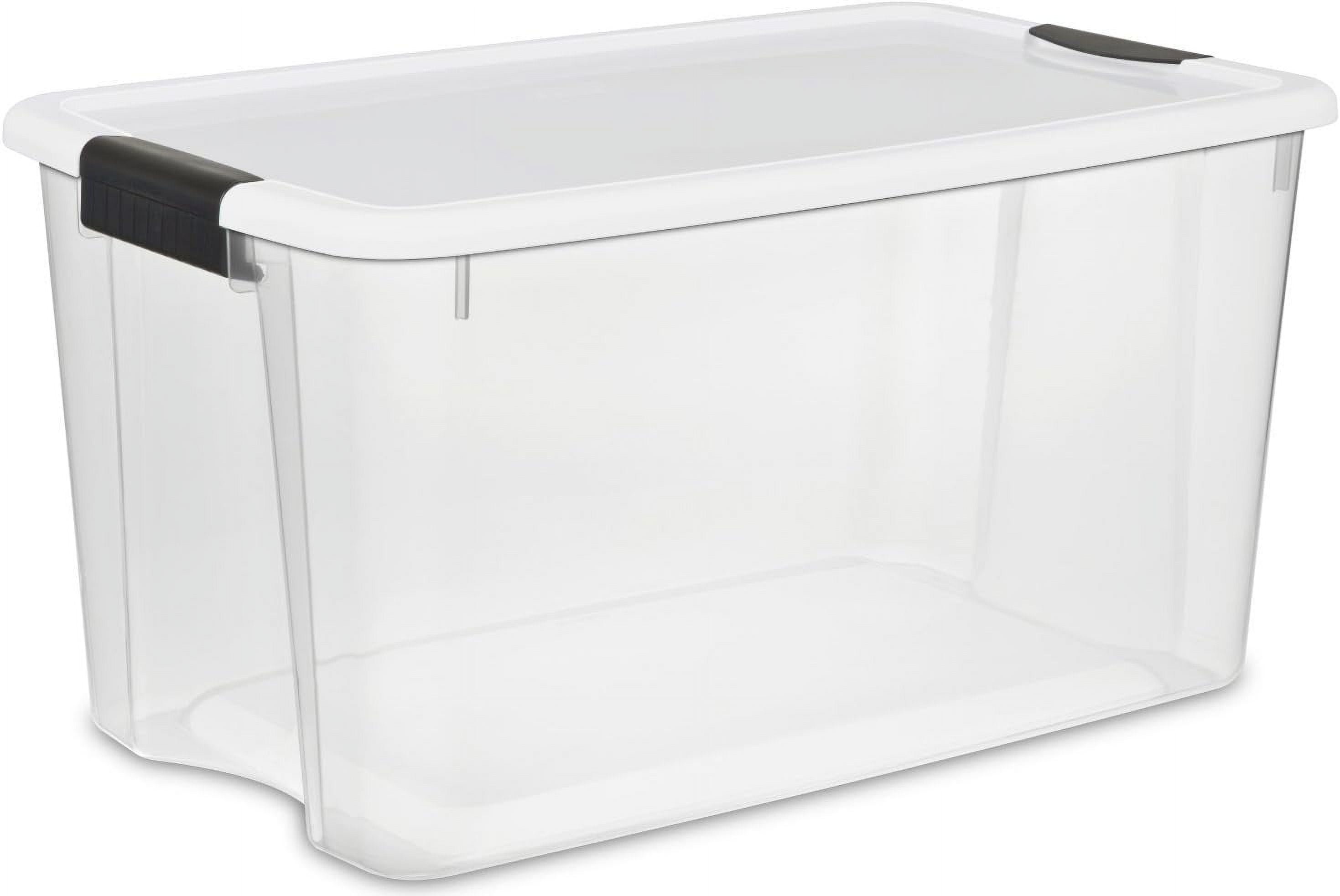70 Qt Ultra Latch Box, Stackable Storage Bin with Lid, Plastic ...