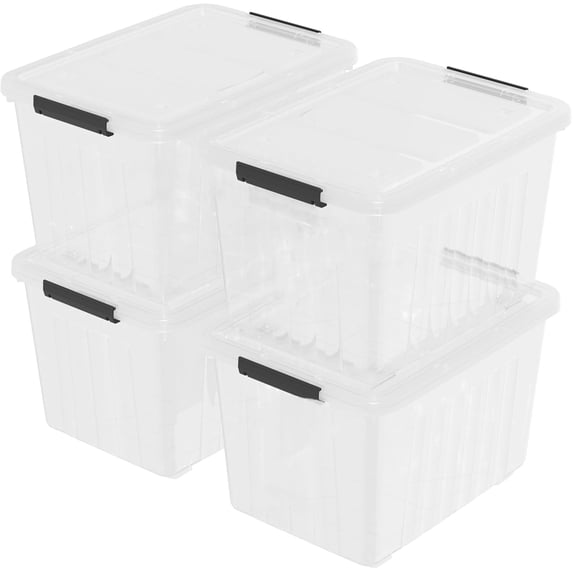 70 Quart Large Clear Storage Bins, Plastic Storage Box with Lids and ...