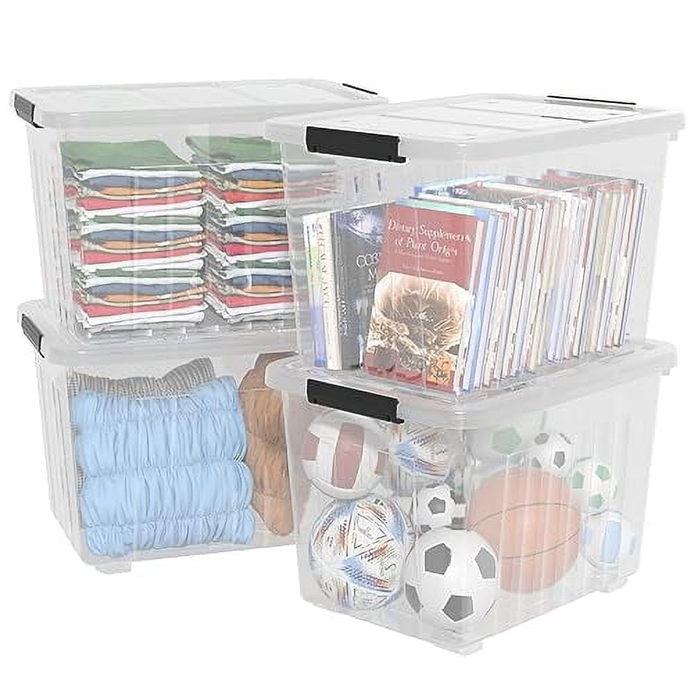 70 Quart Large Clear Storage Bins, Plastic Storage Box with Lids and ...