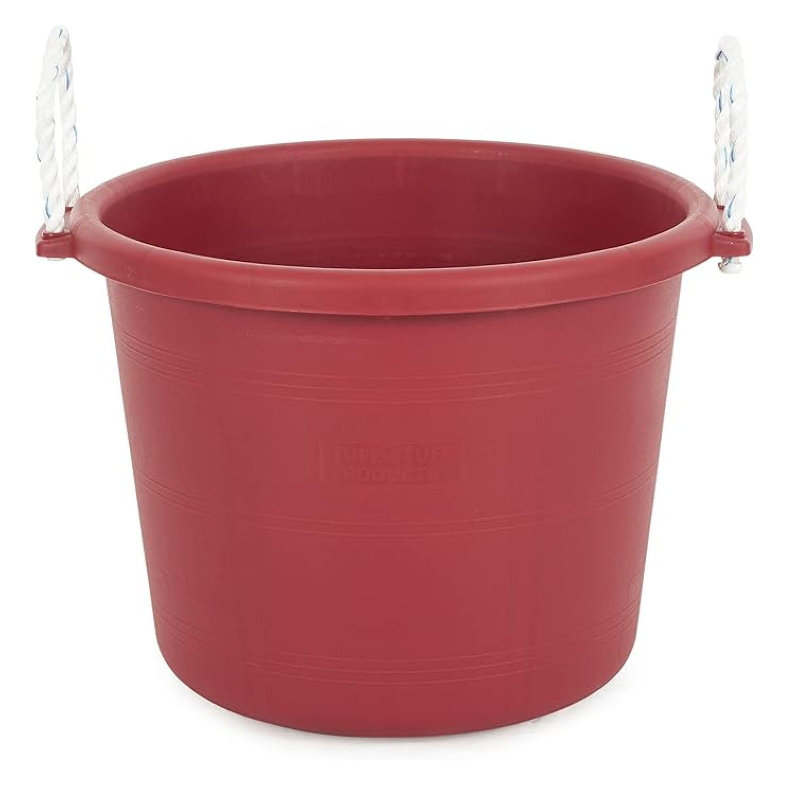 70 Quart Muck Bucket - Red, Heavy Duty Plastic Pail with Rope Handles ...