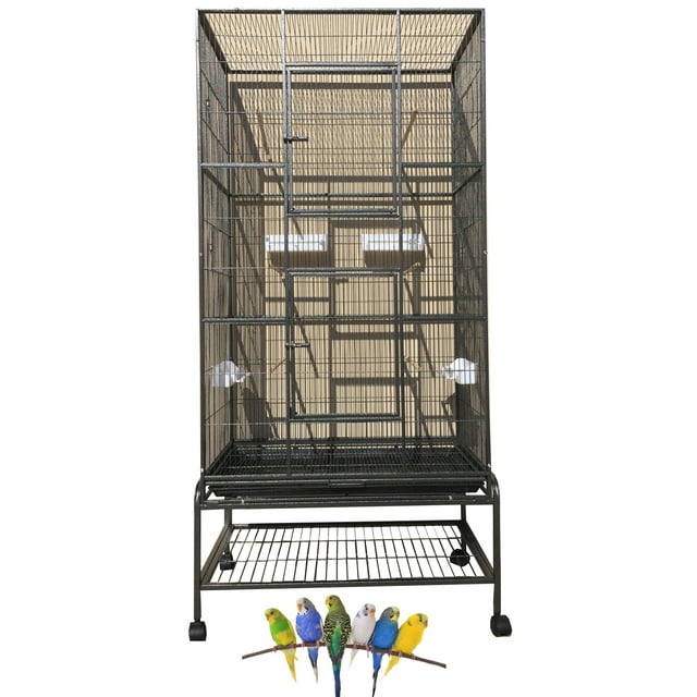 "70"" Rolling Extra Large Metal Bird Breeding Cage with Detachable ...
