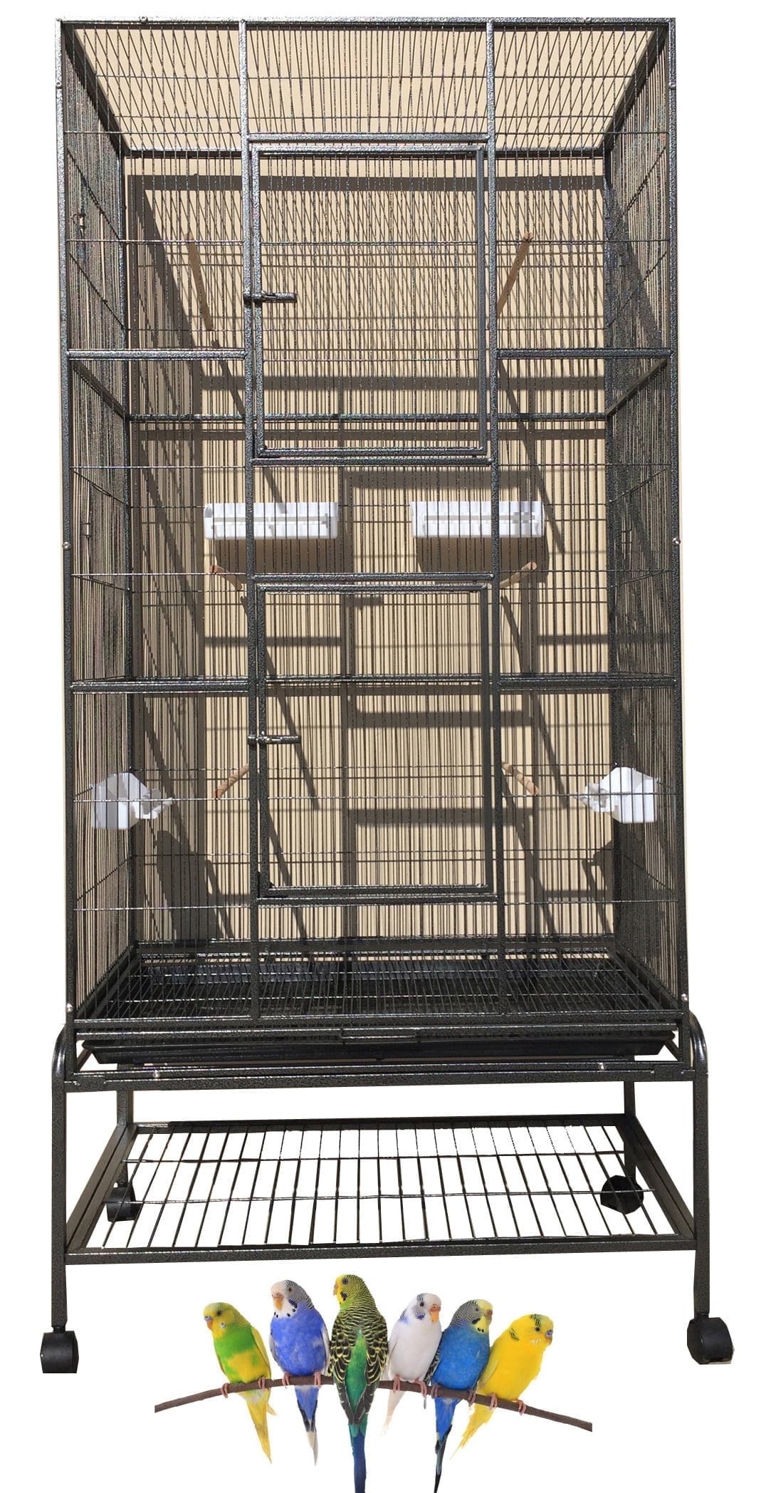 "70"" Rolling Extra Large Metal Bird Breeding Cage with Detachable ...