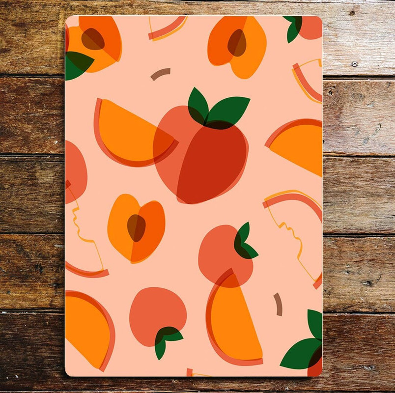 70'S Style Peach Slices Kitchen Metal Wall Sign 12×8 Inch - Walmart.com