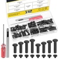 70 Sets Black M5 x 15/18/20/25mm Chicago Screws Kit, Leather Rivets ...