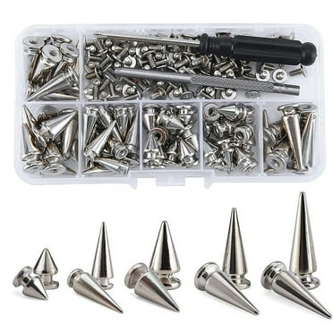17mm Spikes and Studs, 8 Sets Horn Rivets Screw Back Leather Crafting ...