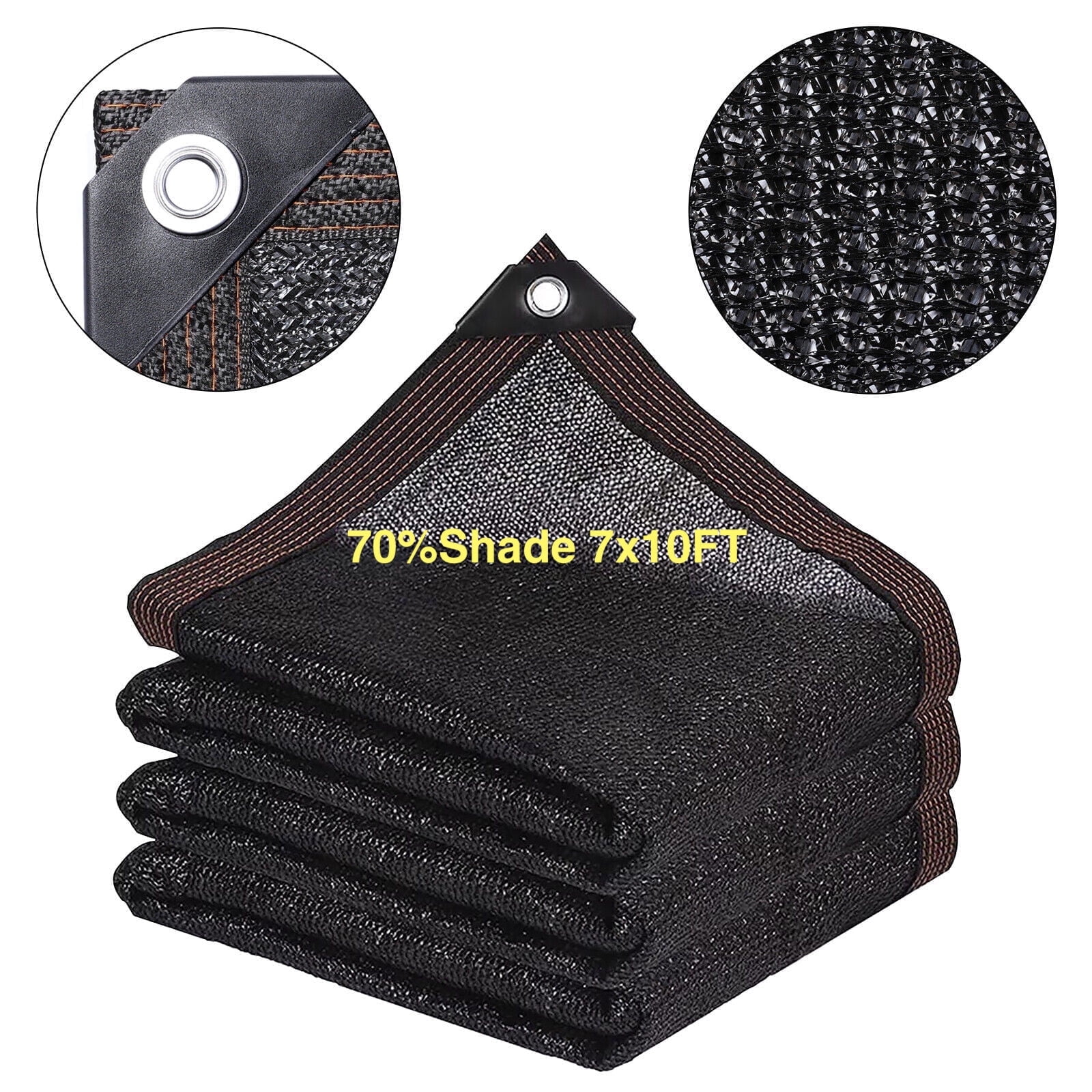 70% Shade Cloth, Resistant Sun Shade Net 7x10FT Mesh Tarp with PE ...