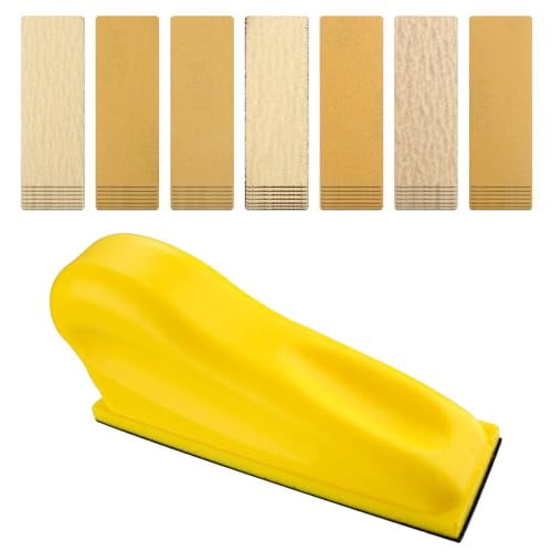 70 Sheets Handle Detail Sander Paper Kit and 3.5” x 1” Hand Sanding ...