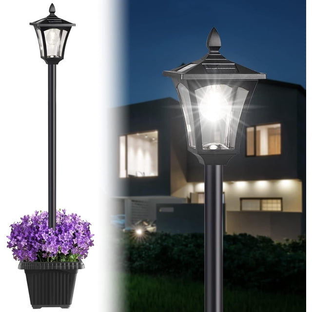 70" Solar Lamp Post Light, Solar Light Post Outdoor Waterproof with ...