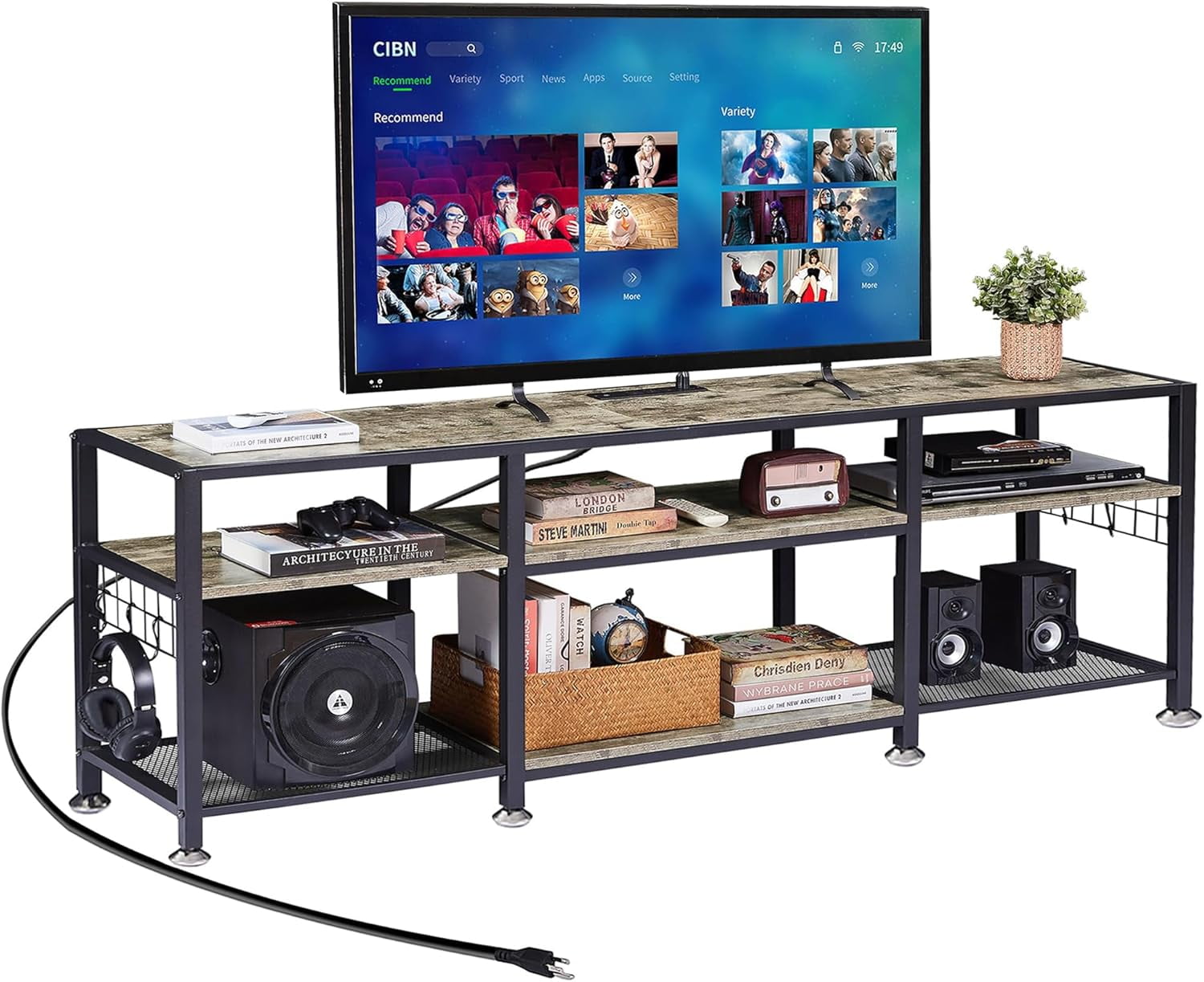 70" TV Stand with Power Outlets for 65/70/75 Inch Television ...