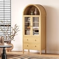 70" Tall Arched Storage Display Cabinet with s, Adjustable Shelves, 3 ...