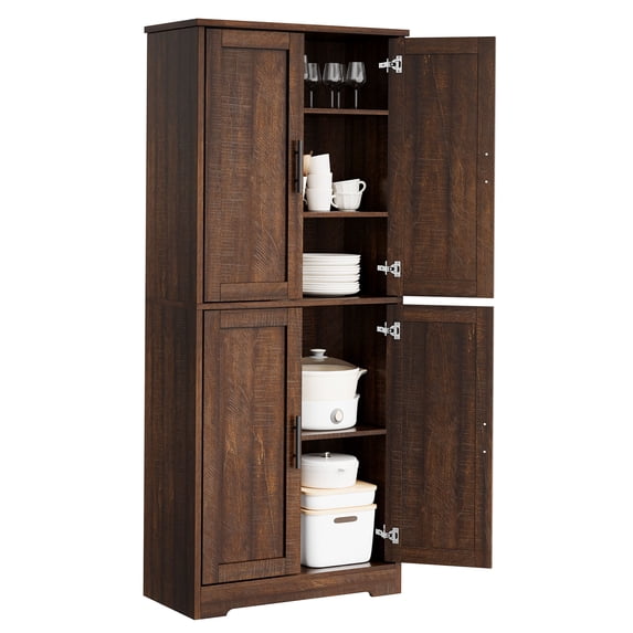 70" Tall Kitchen Pantry Cabinet, 30" Wide Kitchen Pantry Storage ...