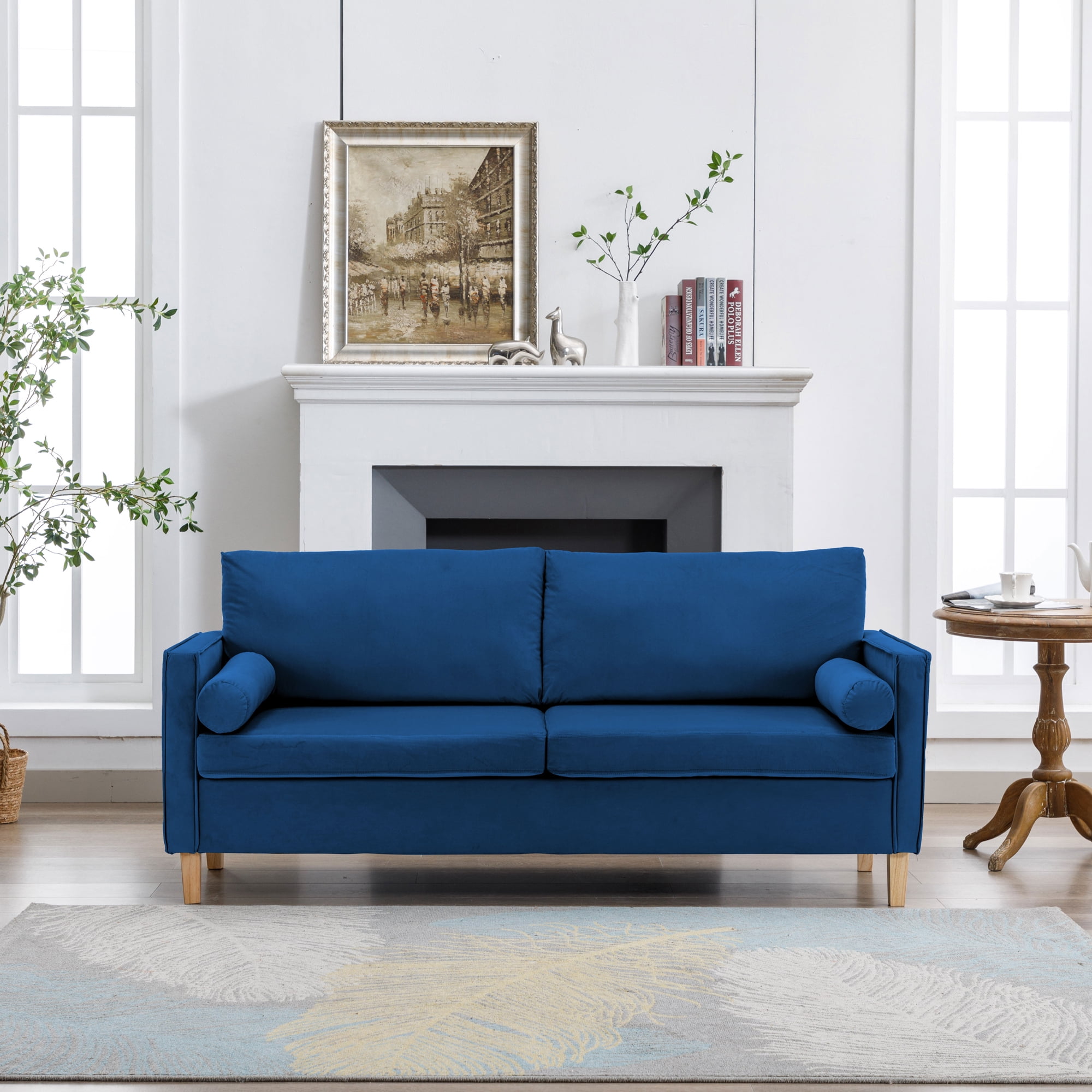 "70"" Stylish Velvet Loveseat Small Sofa Couch for Living Room and ...