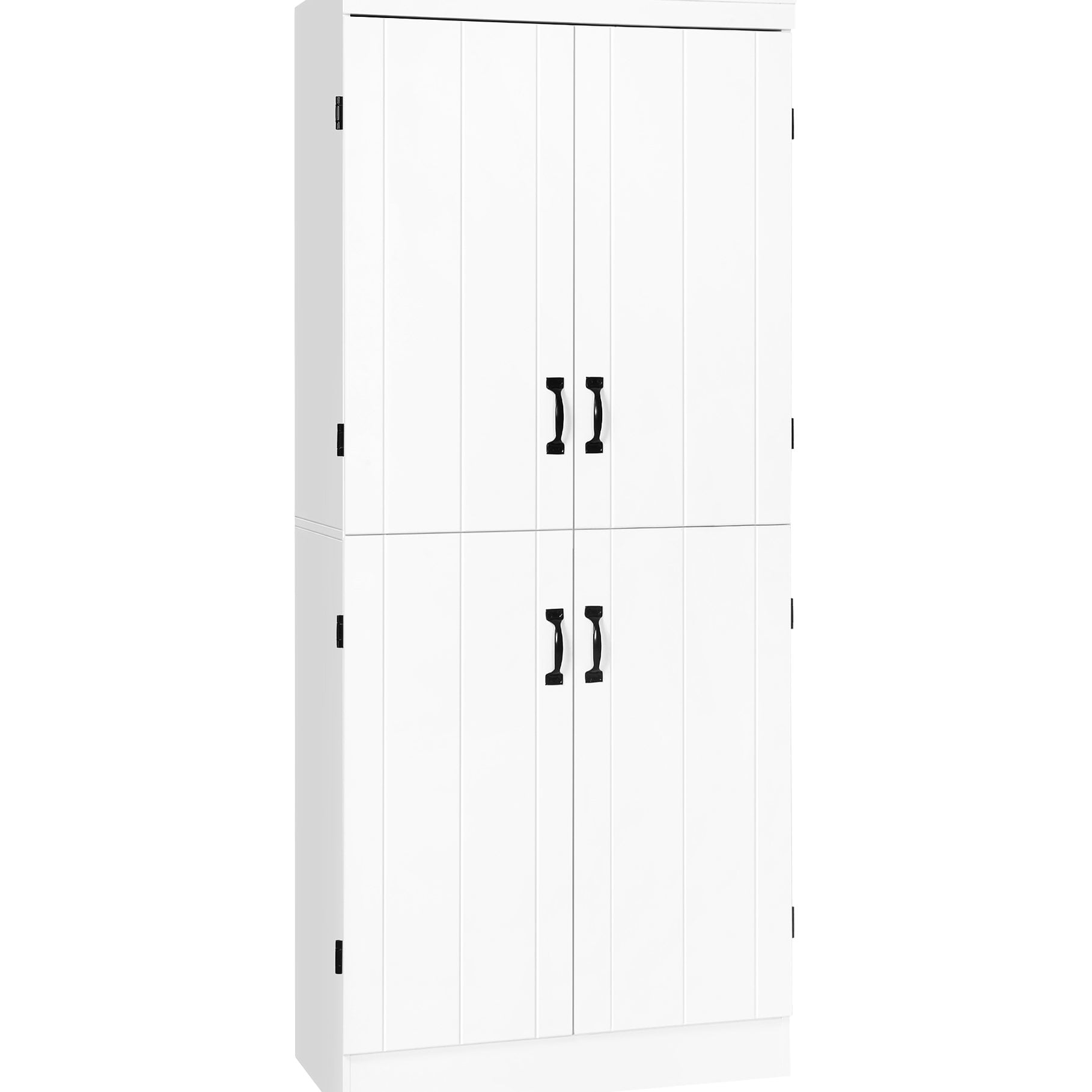 70" White Kitchen Storage Cabinet with 2 Adjustable Shelves / Enhance ...