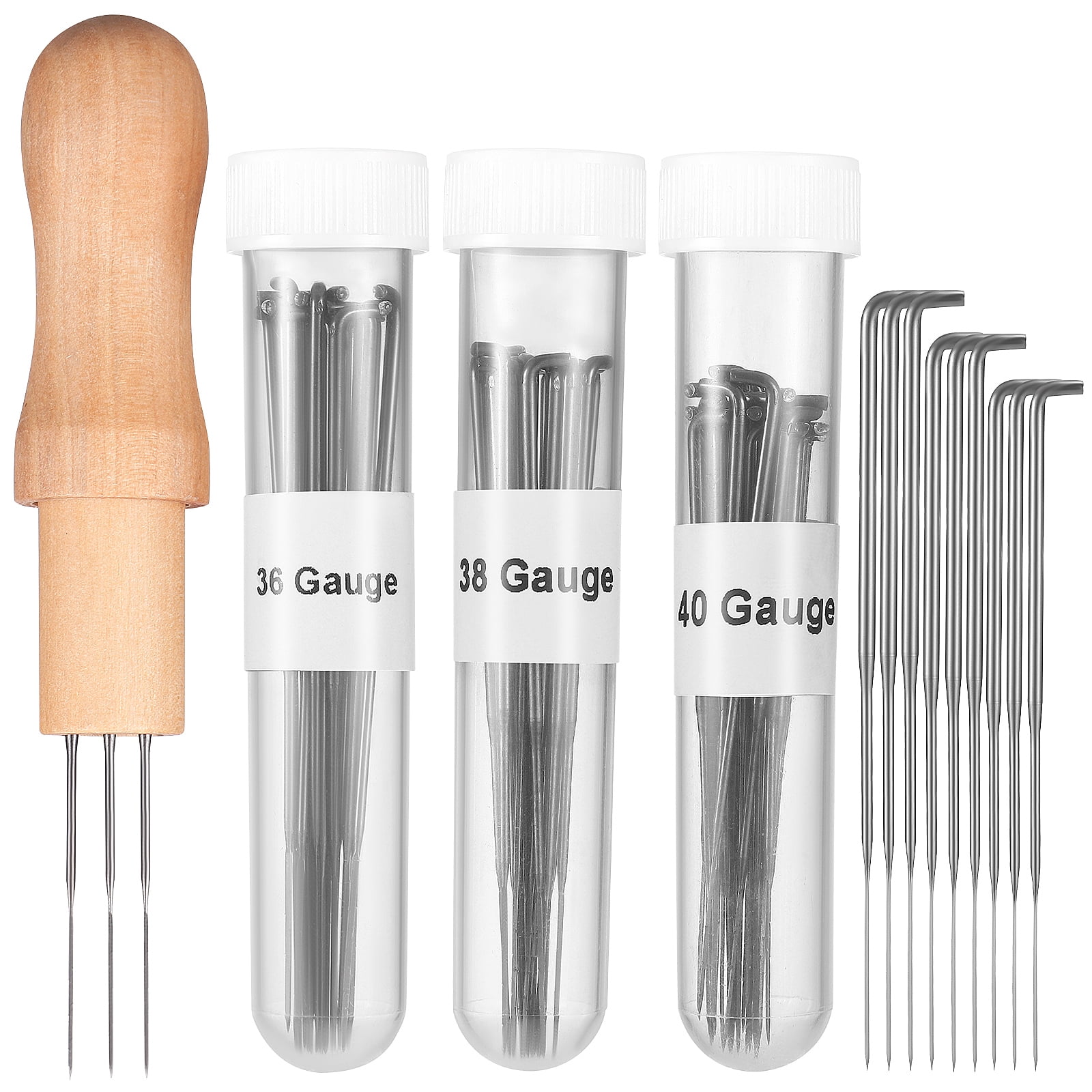 70 Wool Felt Needles Felting Kit Beginner Punch Tools Handles - Walmart.com
