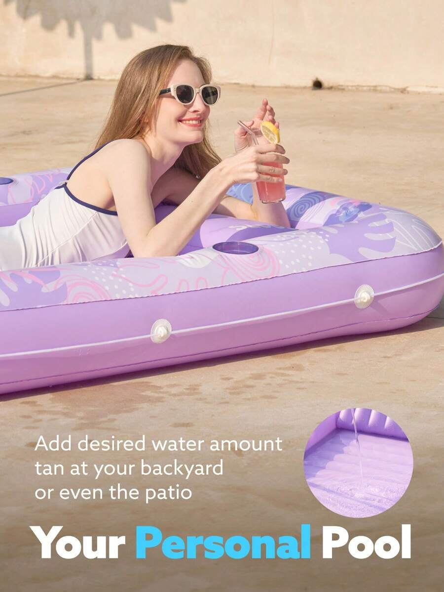 70" X 46" Swimming Pool Floating Tanning Pool Hammock Lounger, Water ...