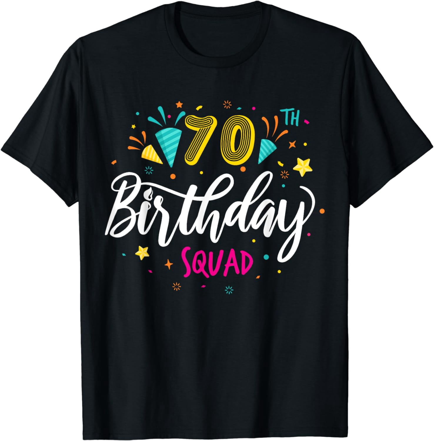 70 Year Old Birthday Squad 70th Party Crew Group Friends T-Shirt ...