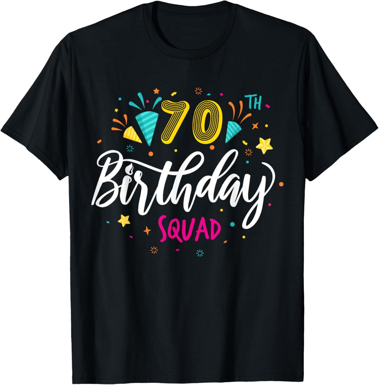 70 Year Old Birthday Squad 70th Party Crew GroupFriends T-Shirt ...