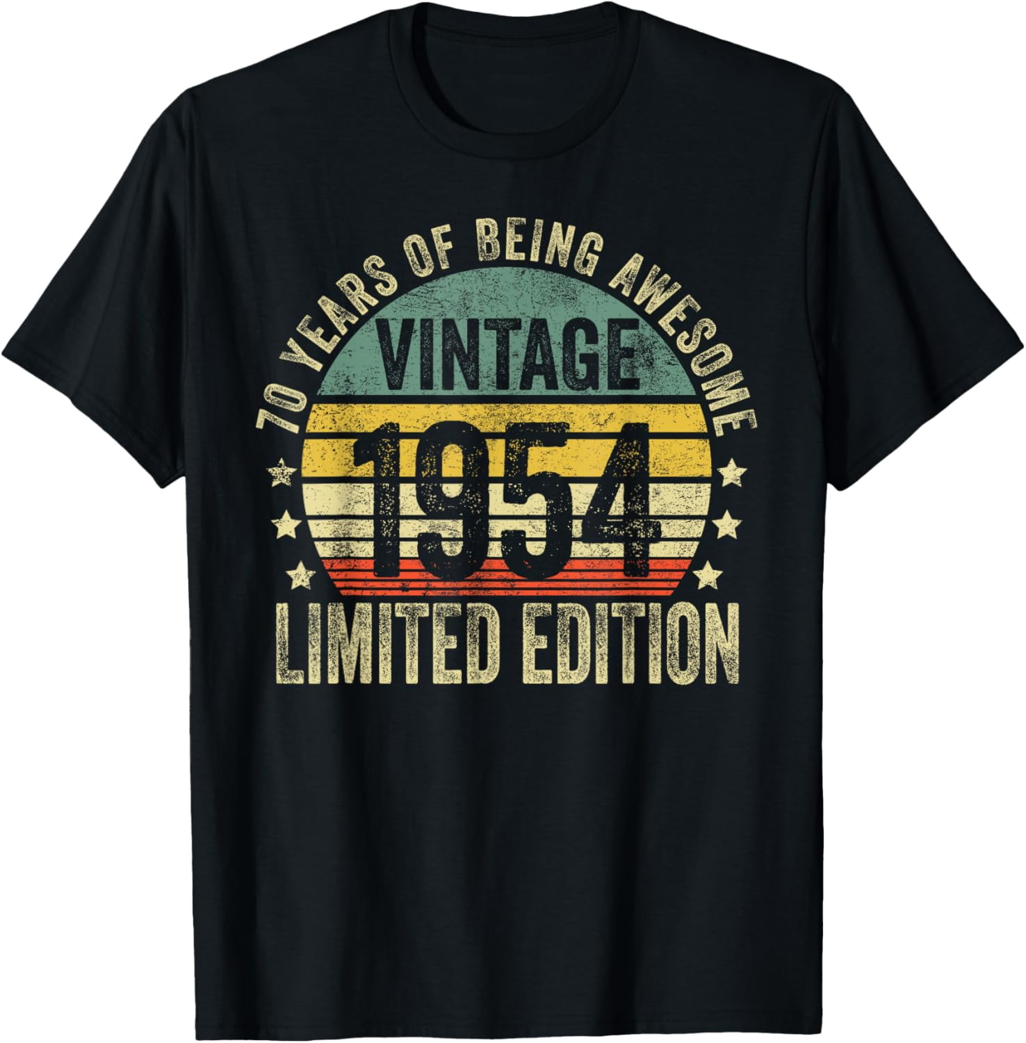 70 Year Old Gifts Vintage 1954 Limited Edition 70th Birthday T-ShirtMen and women, White Black T ...