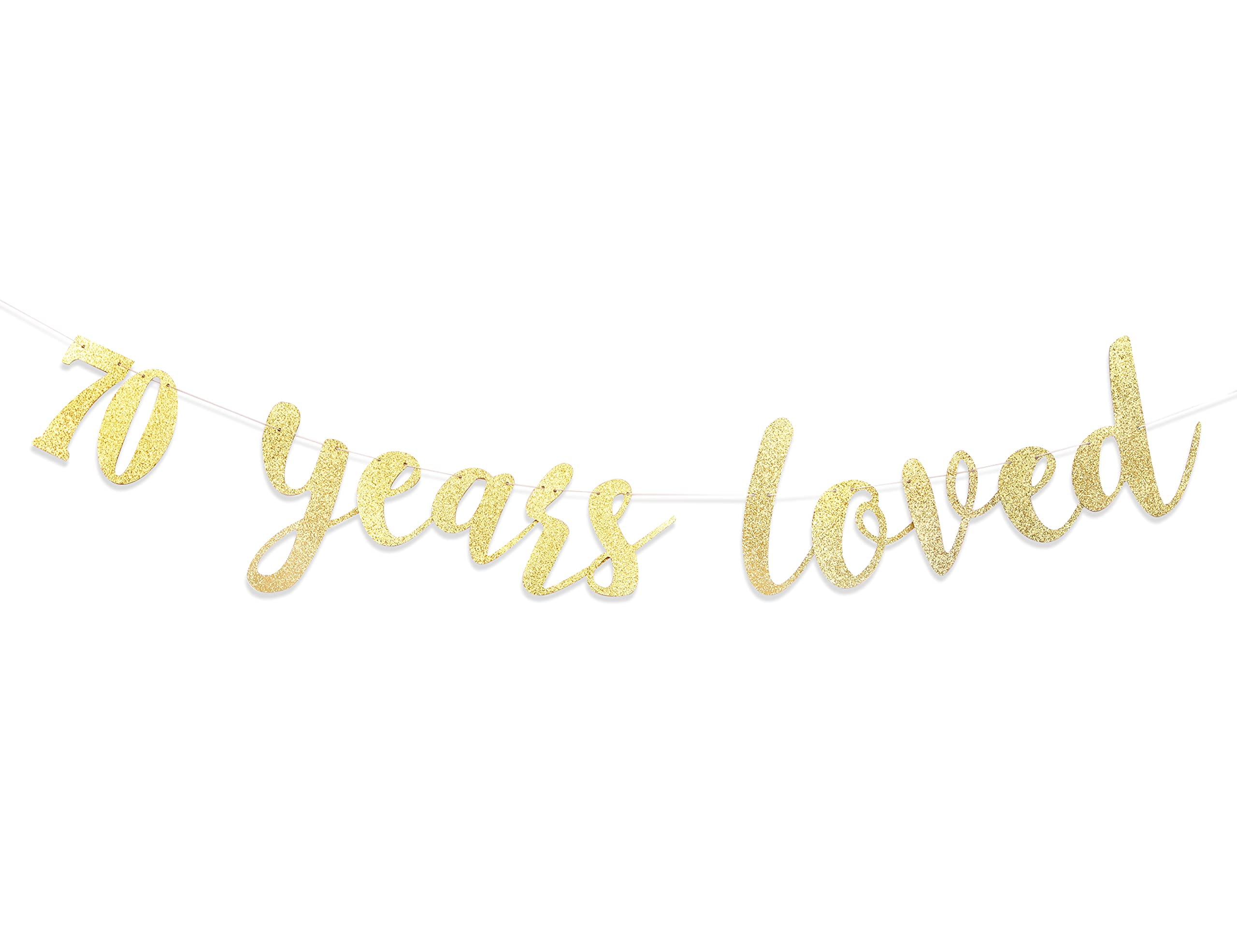 70 Years Loved Banner - 70th Birthday Decorations,70th Birthday Banner ...