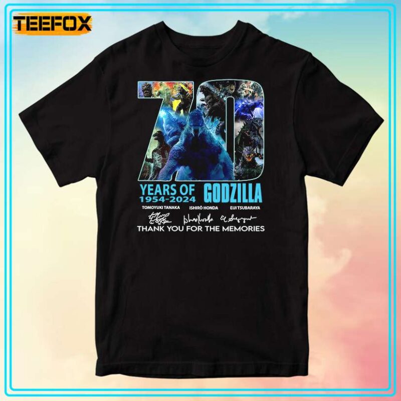 70 Years Of 1954 – 2024 Godzilla Thank You For The Memories T-Shirt ...