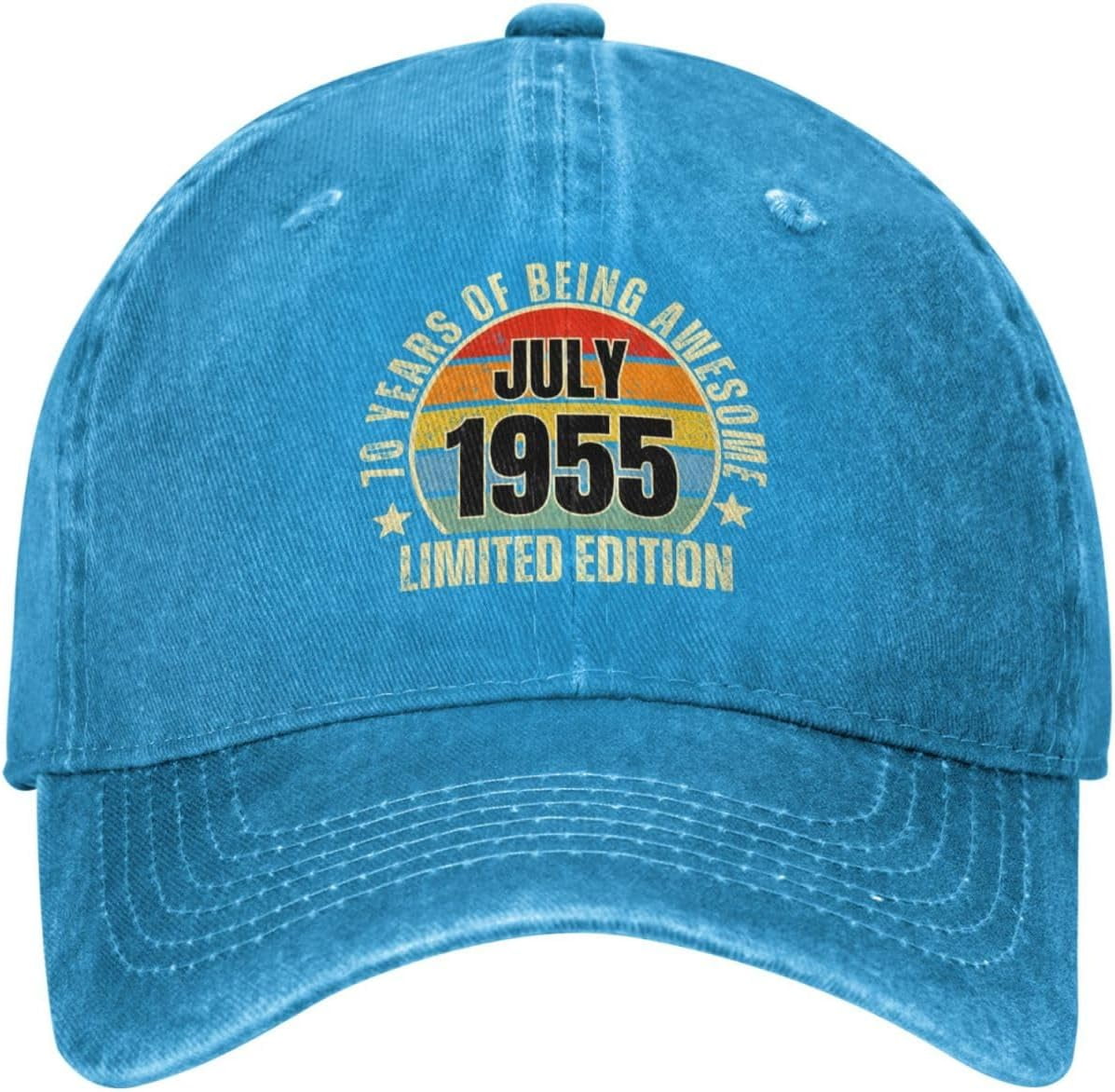70 Years Old Awesome July 1955 70th Birthday Hat Denim Baseball Cap ...