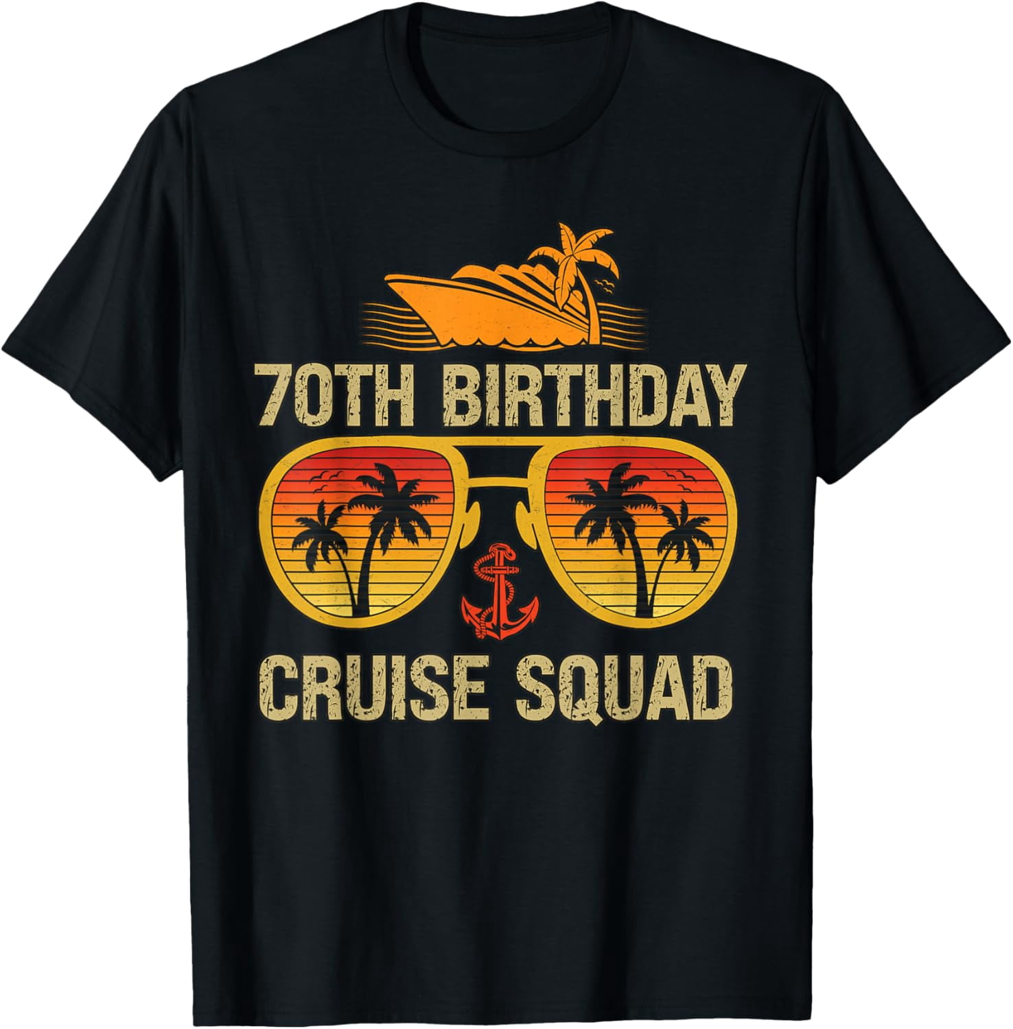 70 Years old Crew 70th Birthday Cruise Squad Matching Party T-Shirt ...