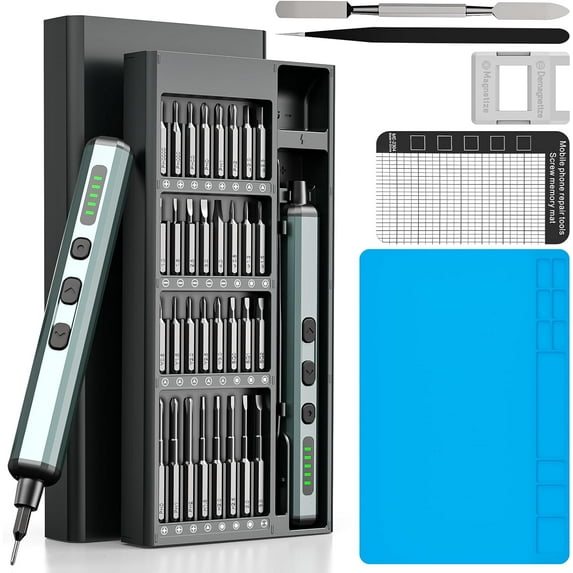 70-in-1 Cordless Electric Screwdriver Set with 64 S2 Steel Bits: 3.7V ...