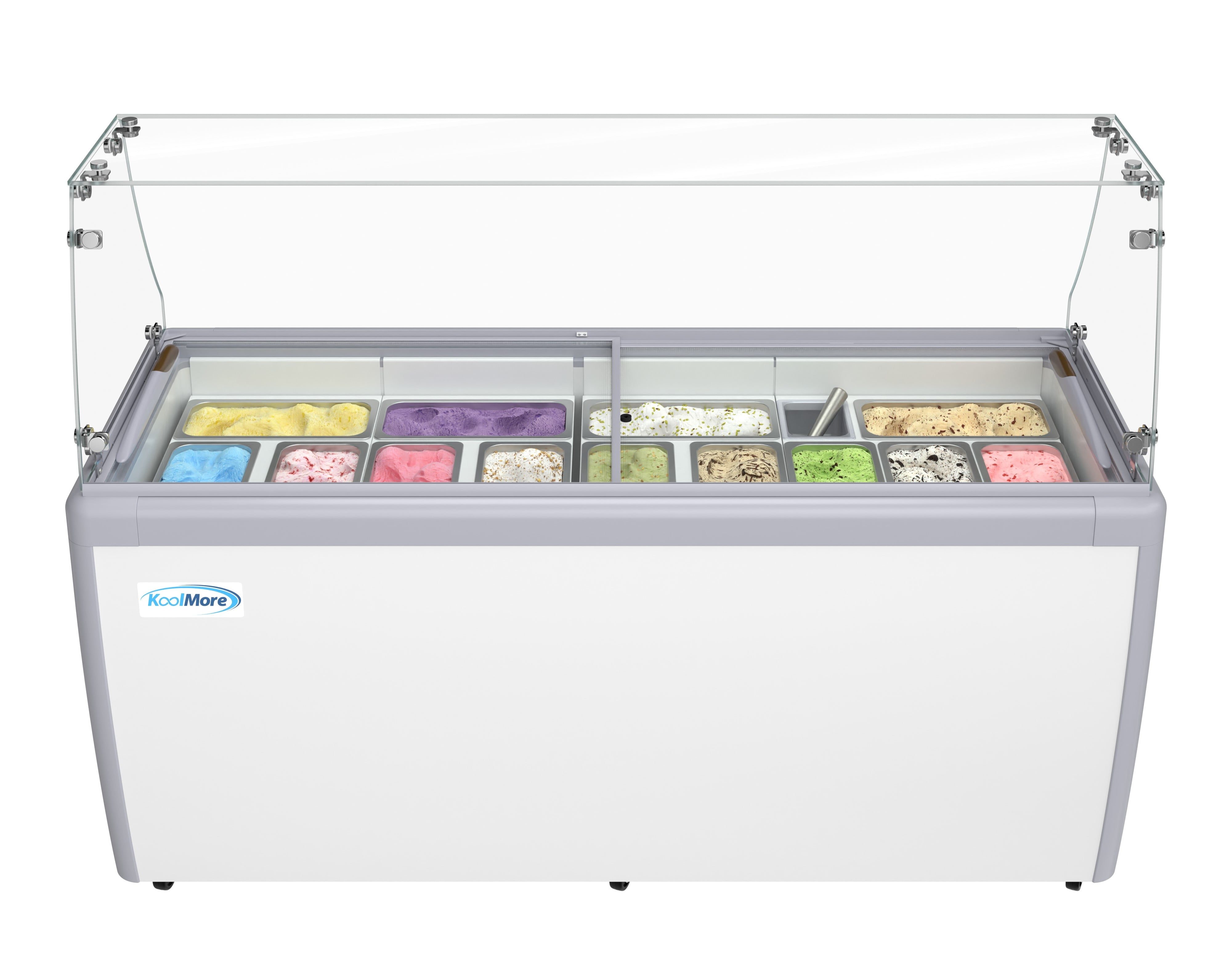 70 in. Gelato Dipping Cabinet Display Freezer with Sliding Glass Door ...