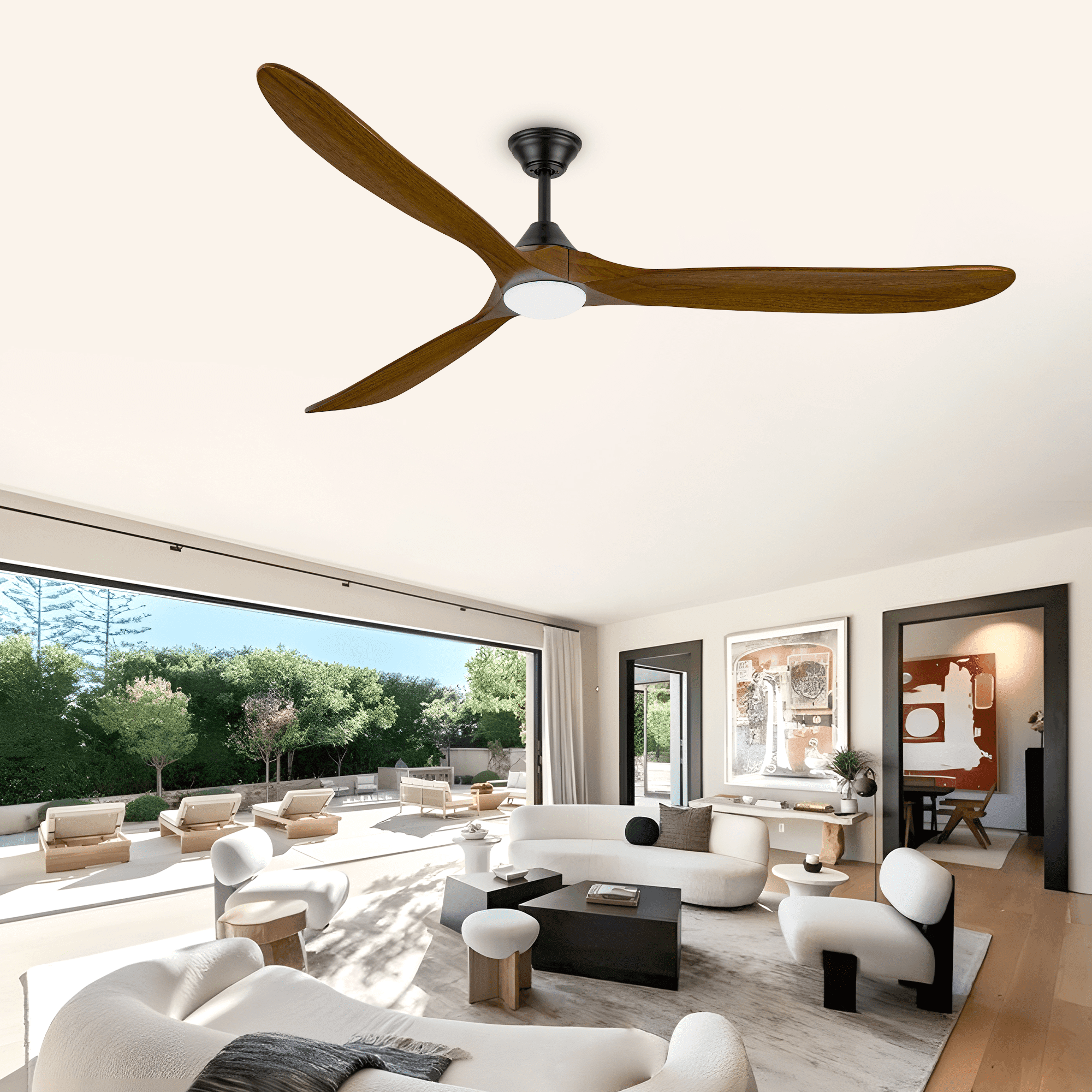 70 inch Large Ceiling Fan, Outdor Fans for Patios with Light and Remote ...