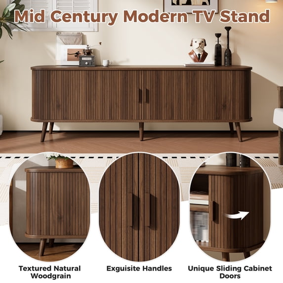 70-inch Modern TV Stand for TVs up to 80 inches for Living Room, Media ...