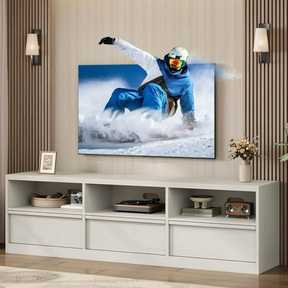 77 Inch Modern TV Stand for TVs Up to 80”, Minimalist Entertainment ...