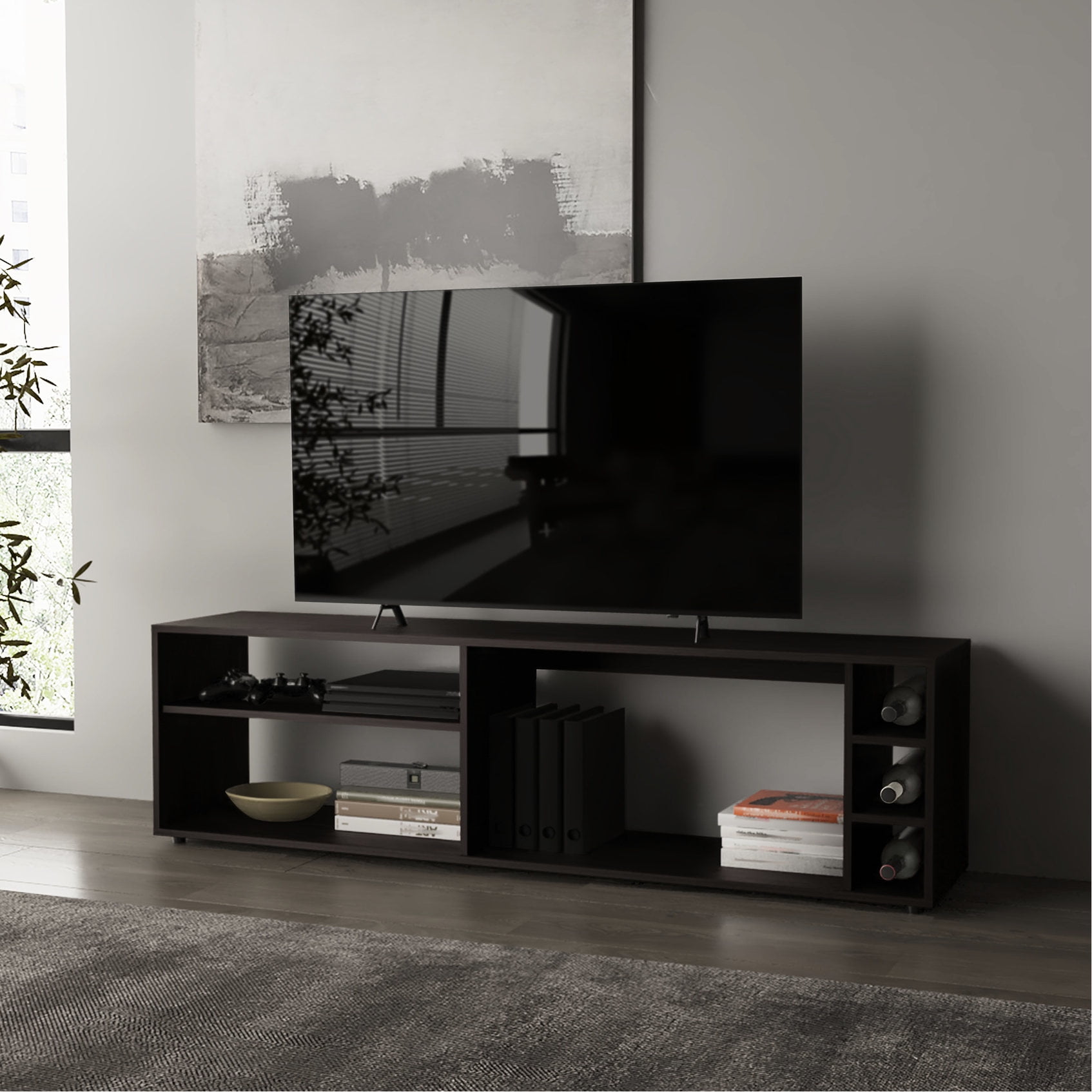 70-inch TV Stand with Vertical Storage Section / Meet Entertainment and ...