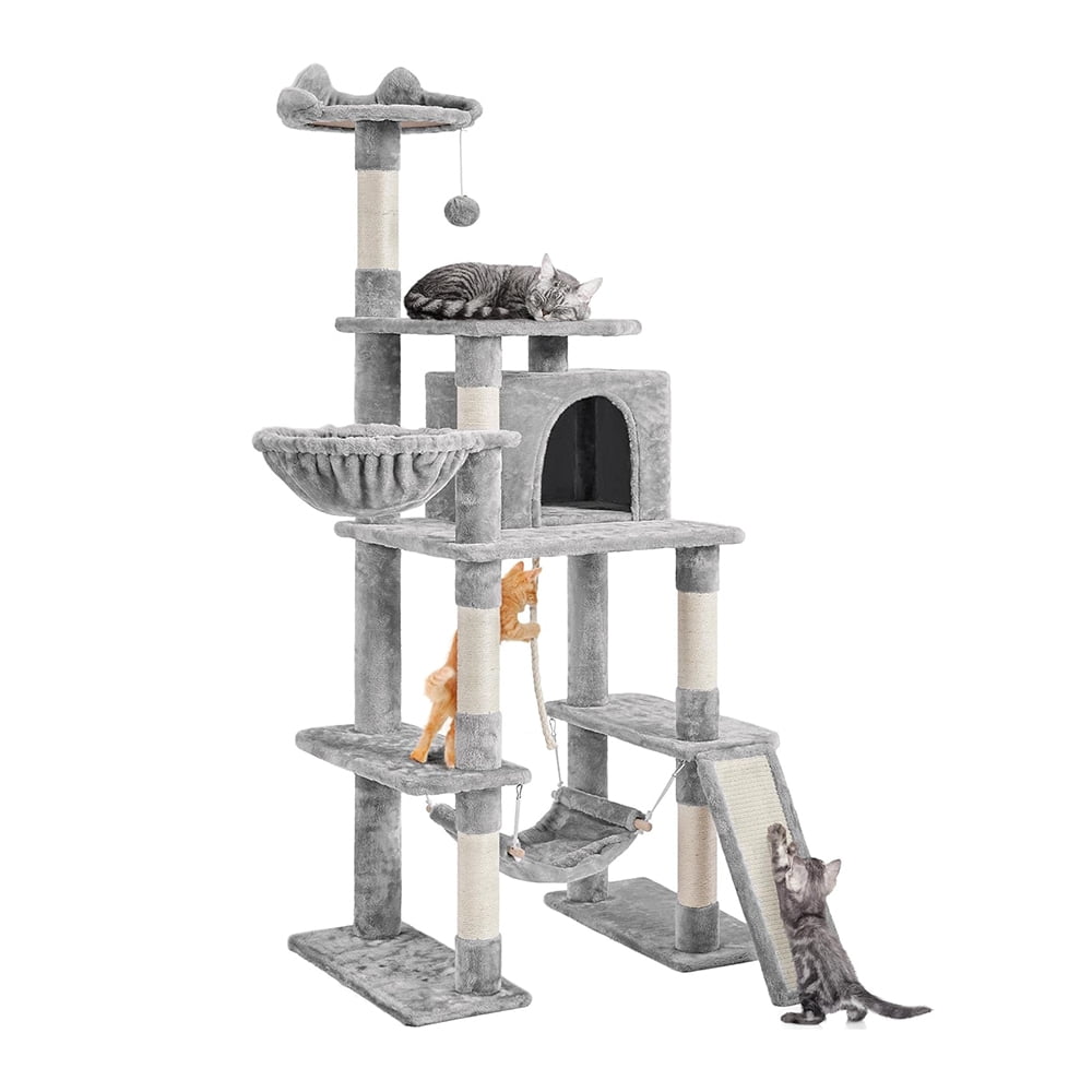70 inches Cat Tree Tower, Pet Climber Tower Stand with Scratching Post ...