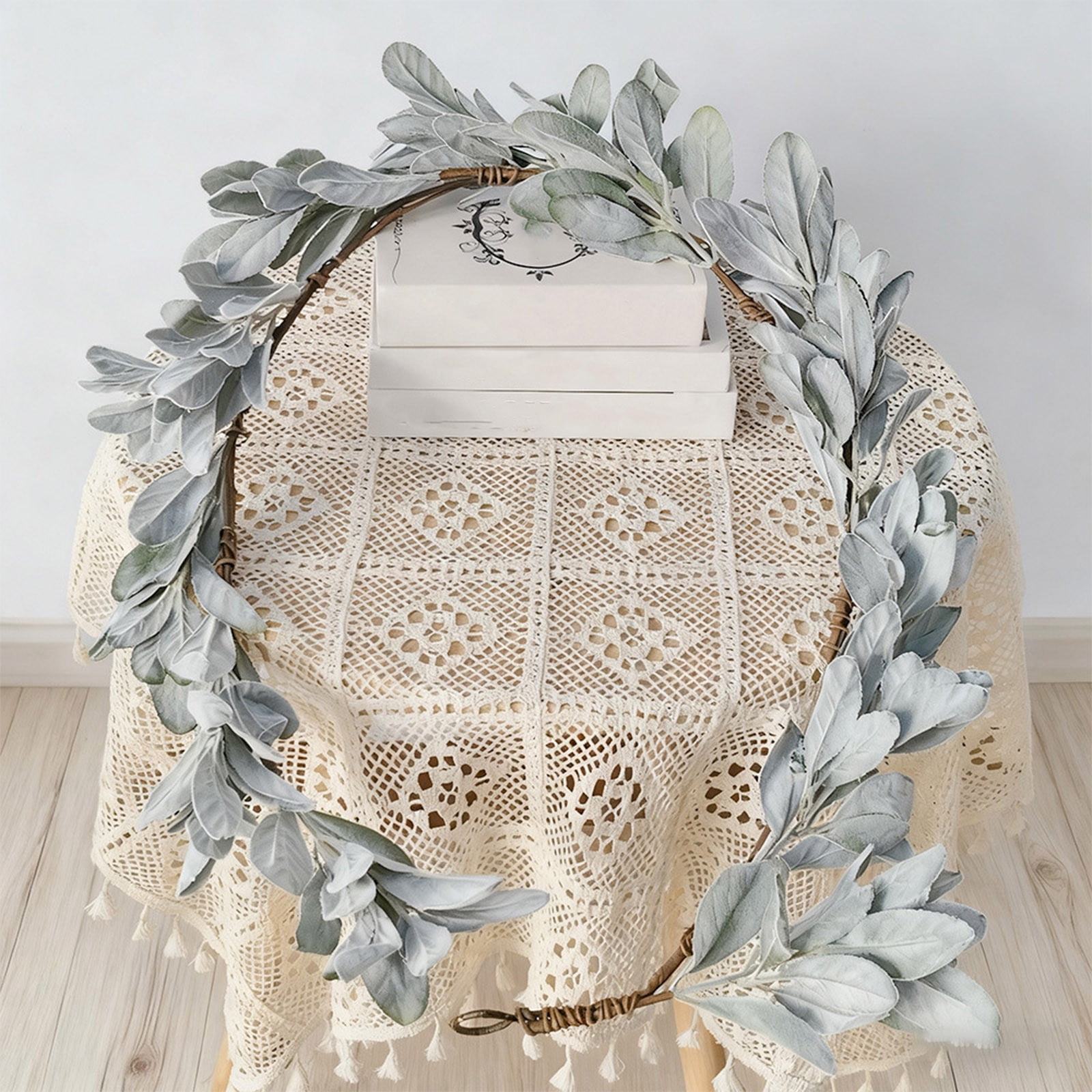 up to 70% off karymi Falling Snow Simulated Bunny Ear Leaf Vines ...