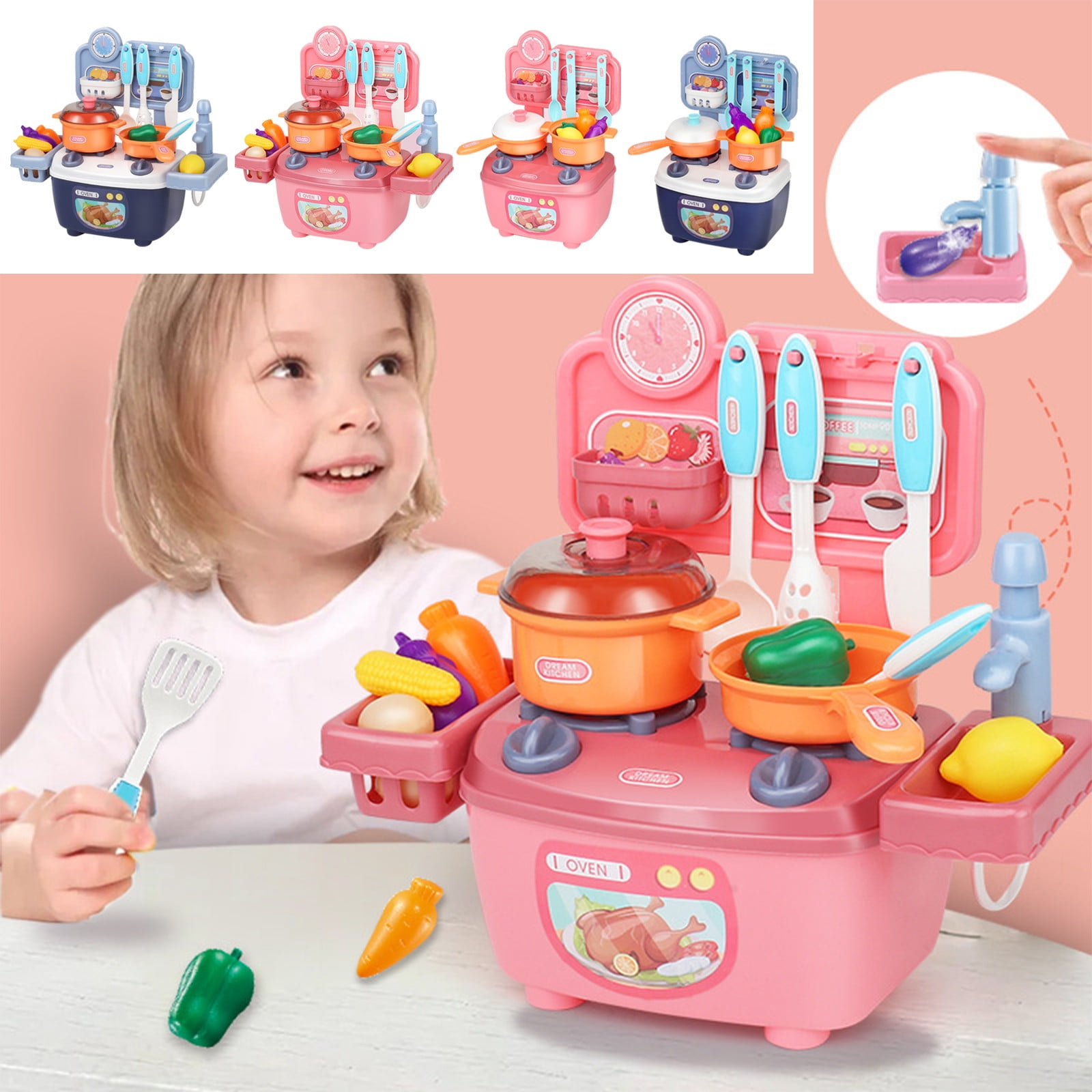 up to 70% off karymi Girls Toys Kitchen Play Set with Accessories Mini ...