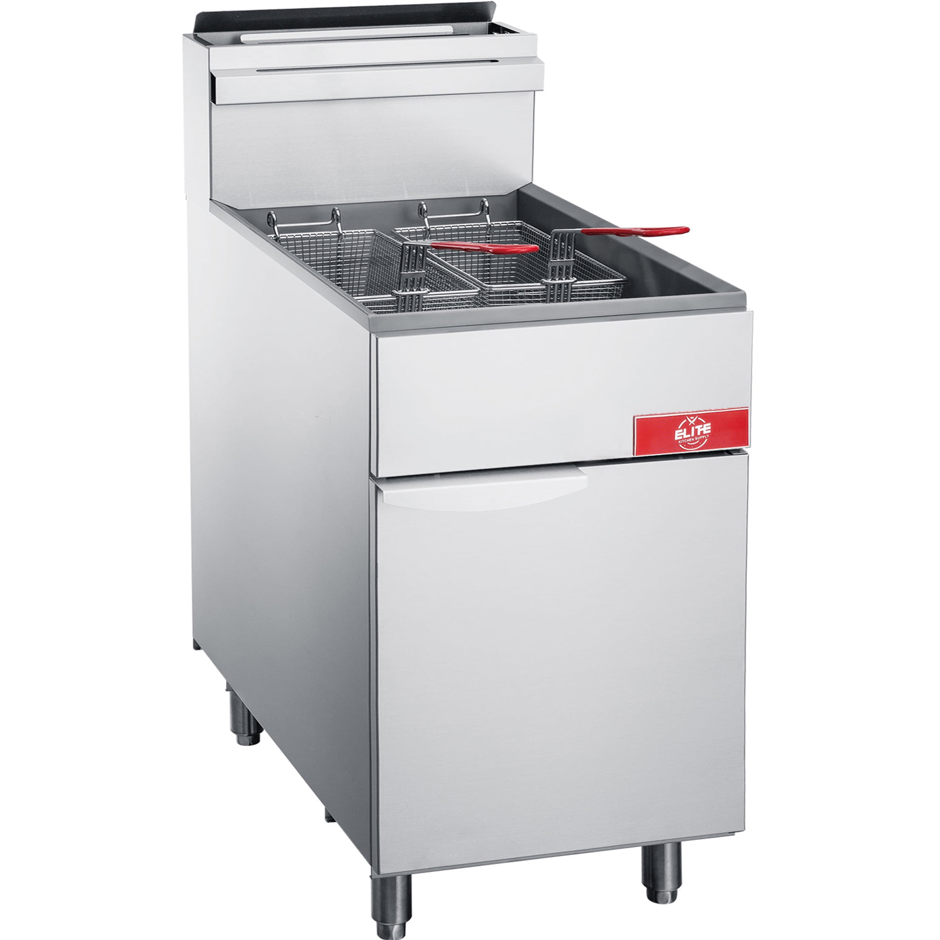 NSF 70lb Dual Tank Commercial Deep Fryer, 150,000 BTU, 5-Tube Burners ...