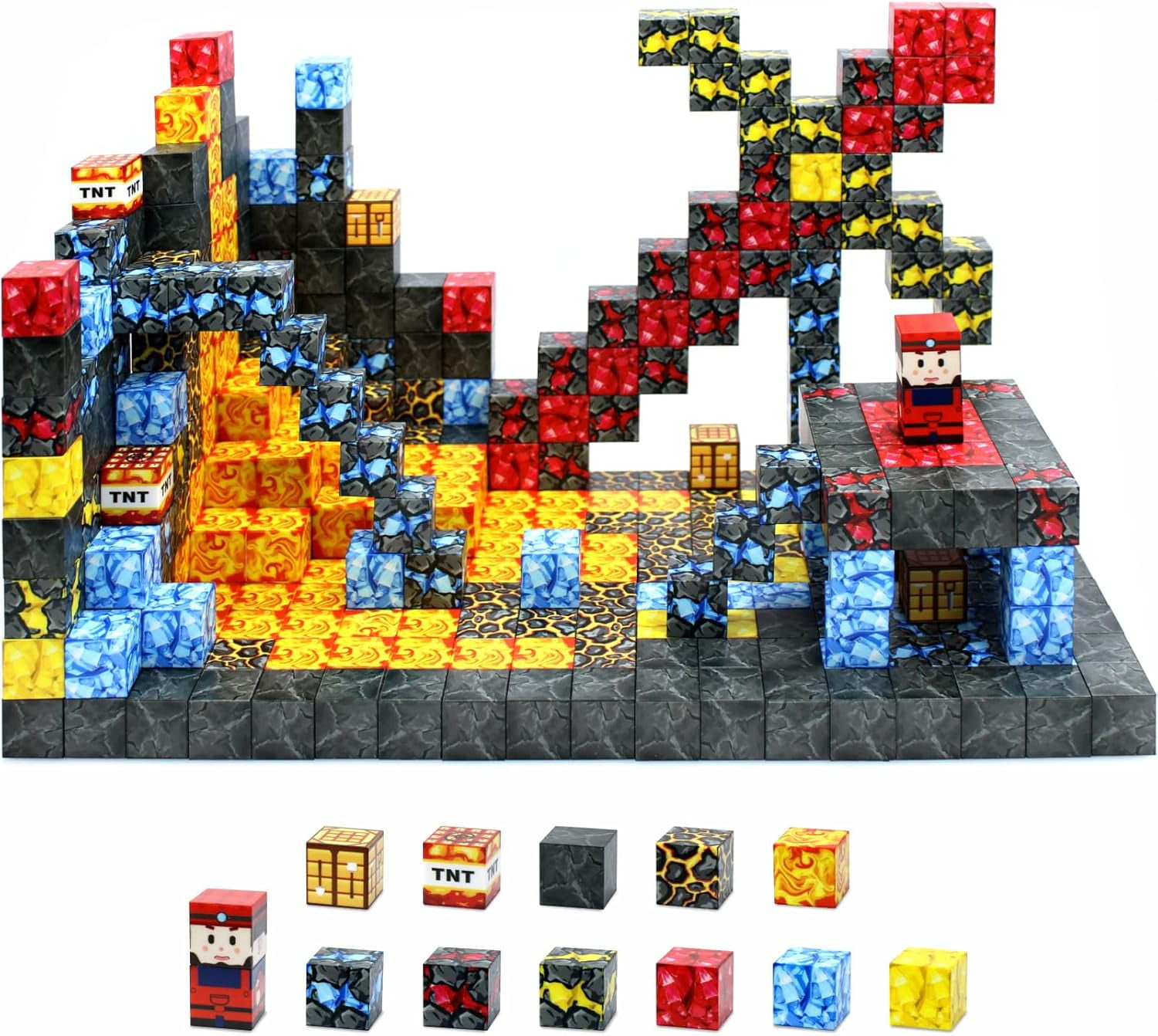 70 pcs Building Blocks, Magnetic Building Block Toys, a Set of Various ...