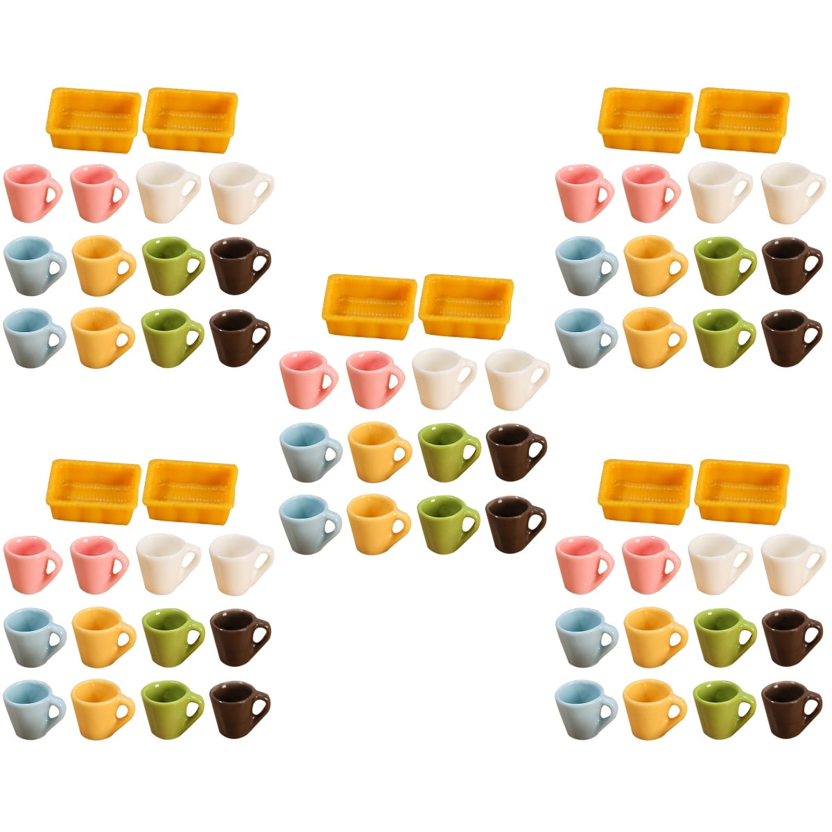 70 pcs Mini Coffee Cups Tiny Coffee Mugs Tea Cups Miniature House ...
