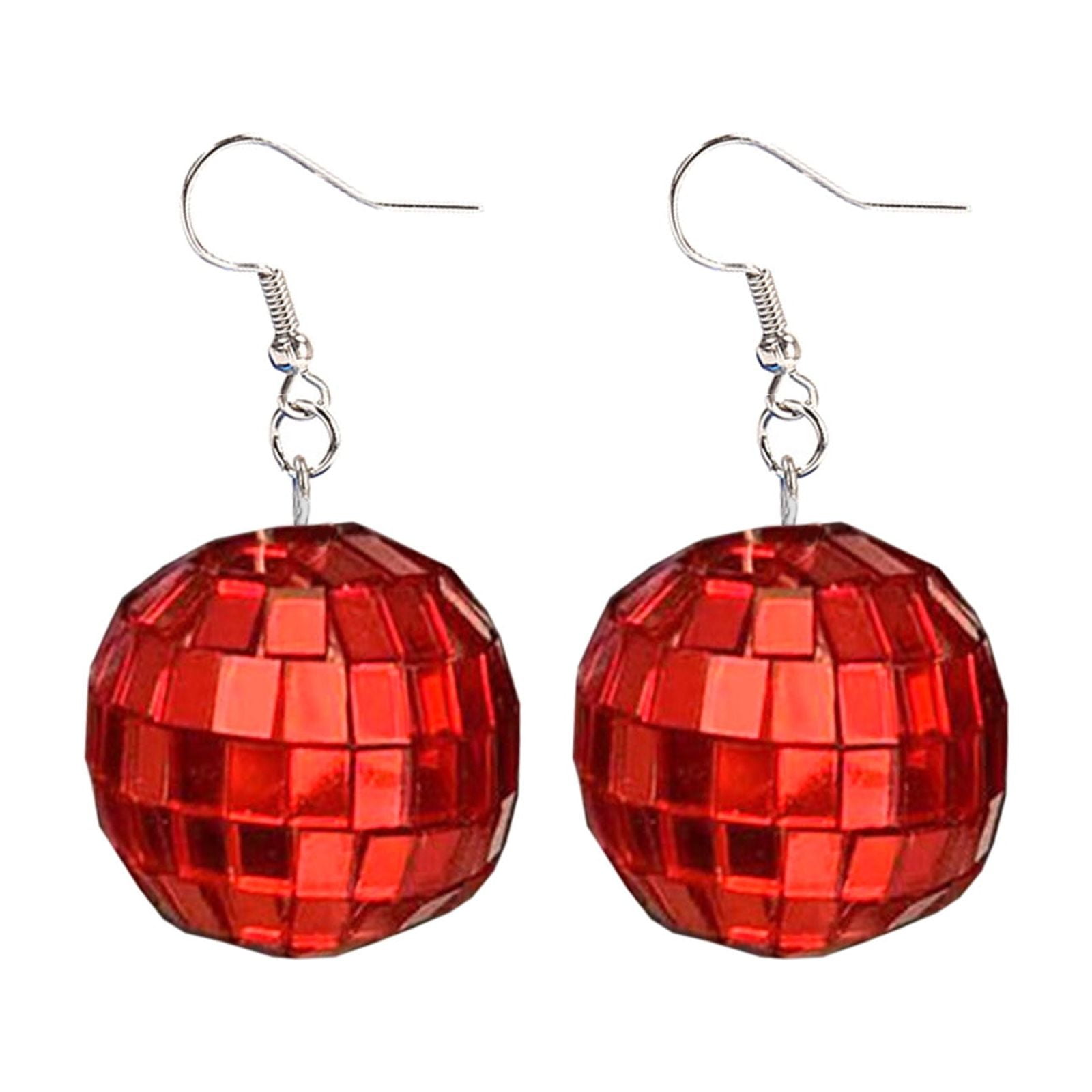 70's Disco 30mm Color Pendant Simple Bounce Earrings Costume Accessory for Personal Decor ...