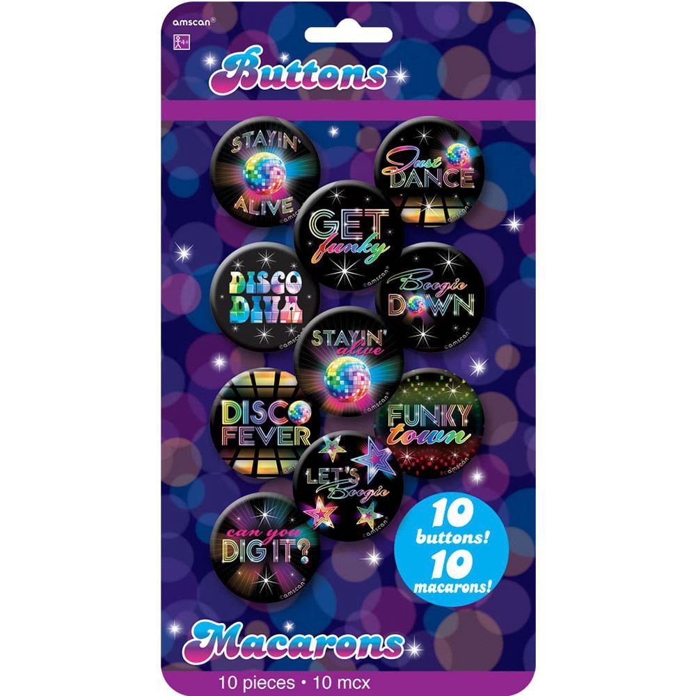 70's Disco Metal Buttons (10 Pack) - Party Supplies - Walmart.com