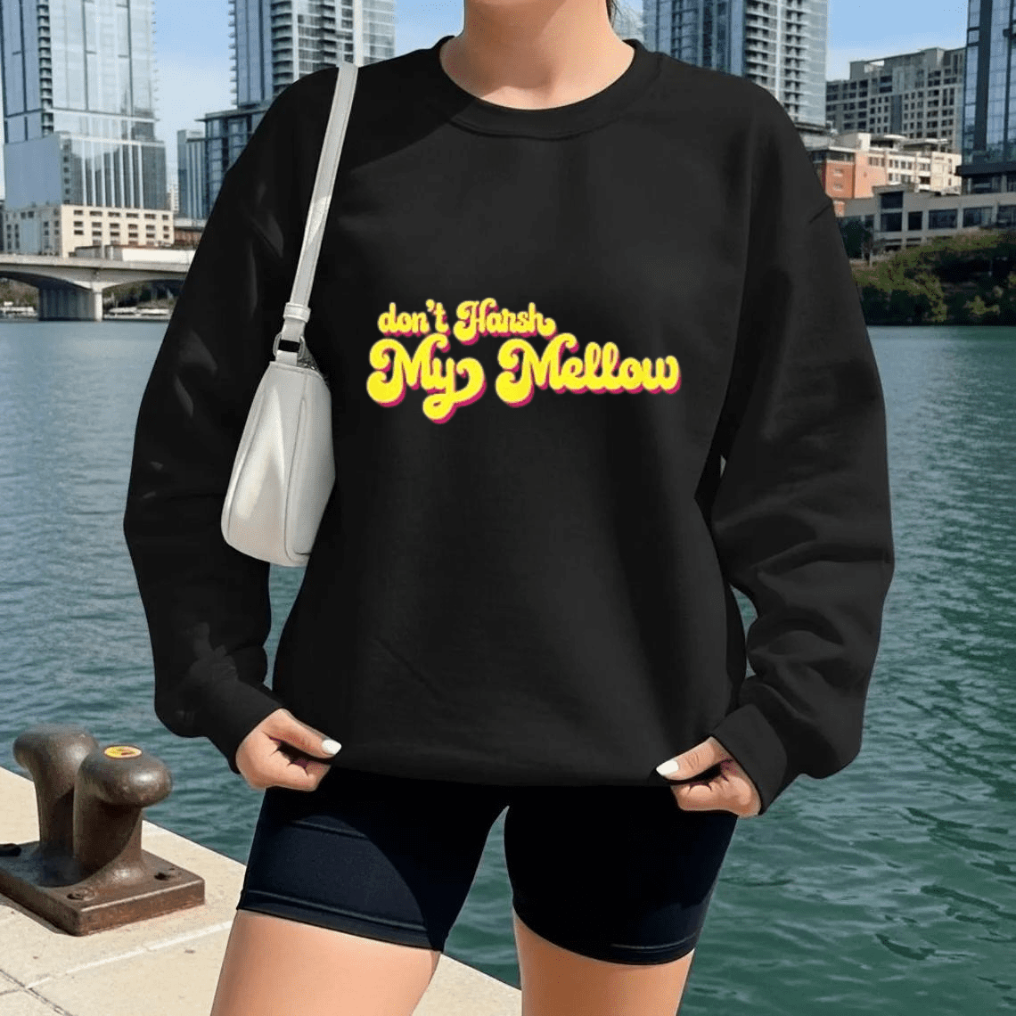70's Don't Harsh My Mellow Funny Saying Retro Sweatshirt, for Men ...