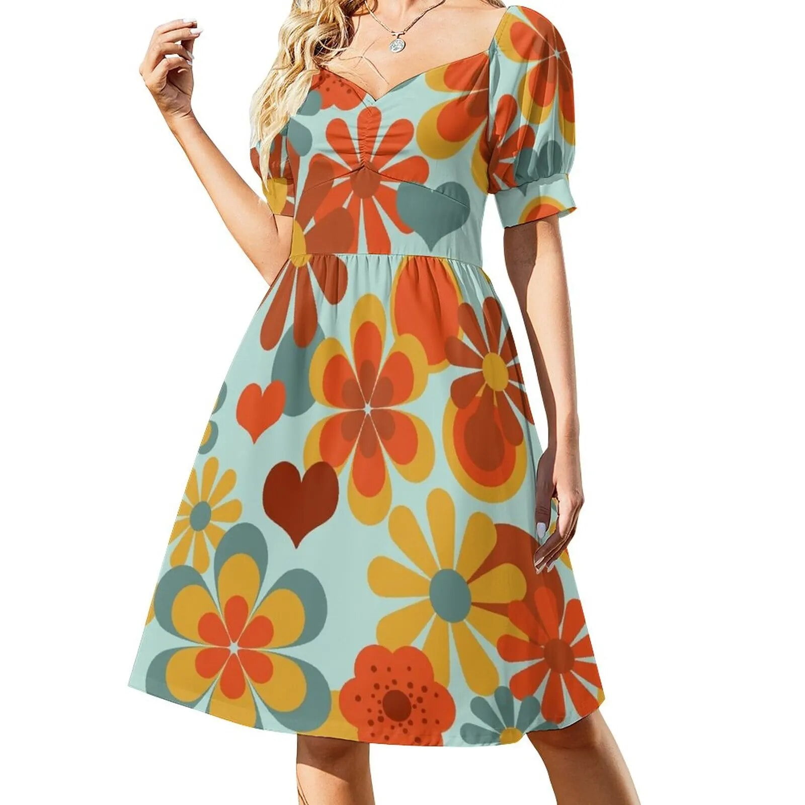 70's Flower Power Dress ladies dresses for special occasion summer ...