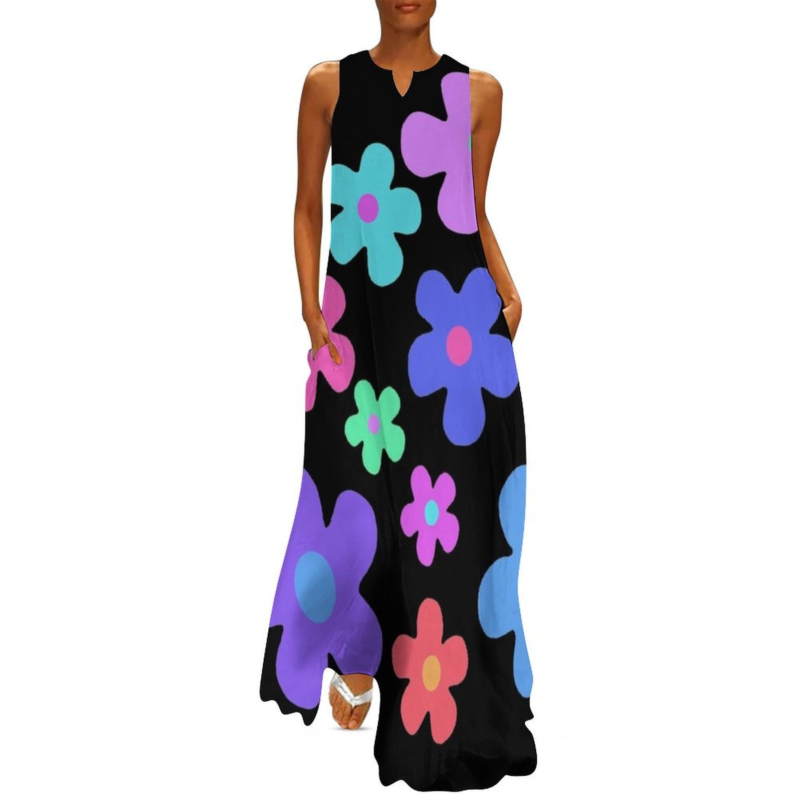 70’s Inspired Floral Print Long Dress dress for woman luxury eving ...