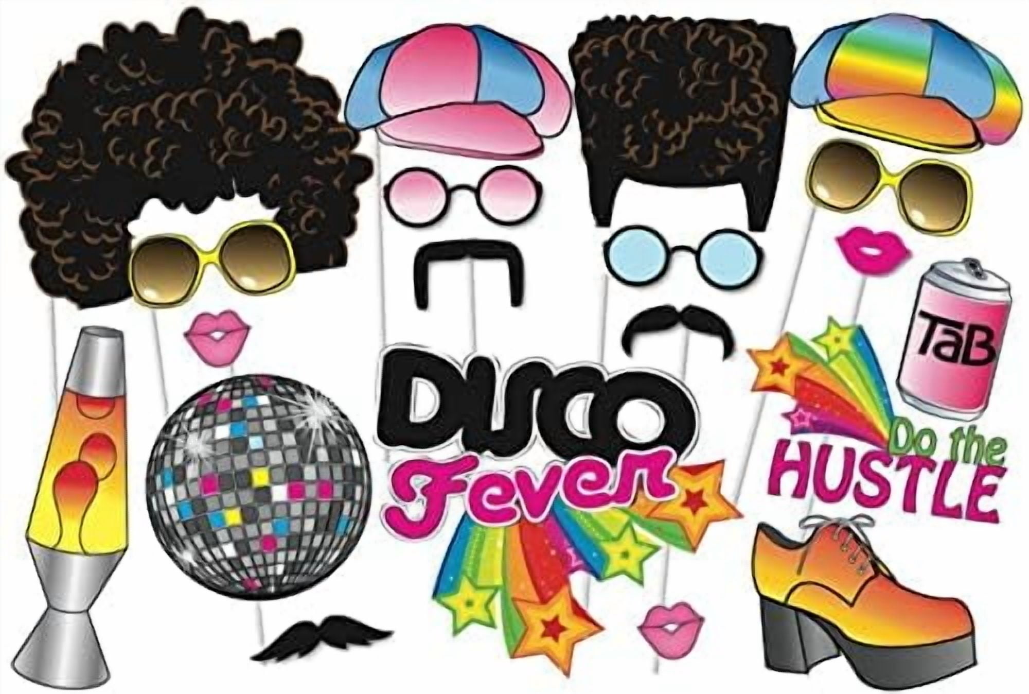 70's Photo Booth Props, 1970s Disco Throwback Party Theme Photo Booth ...