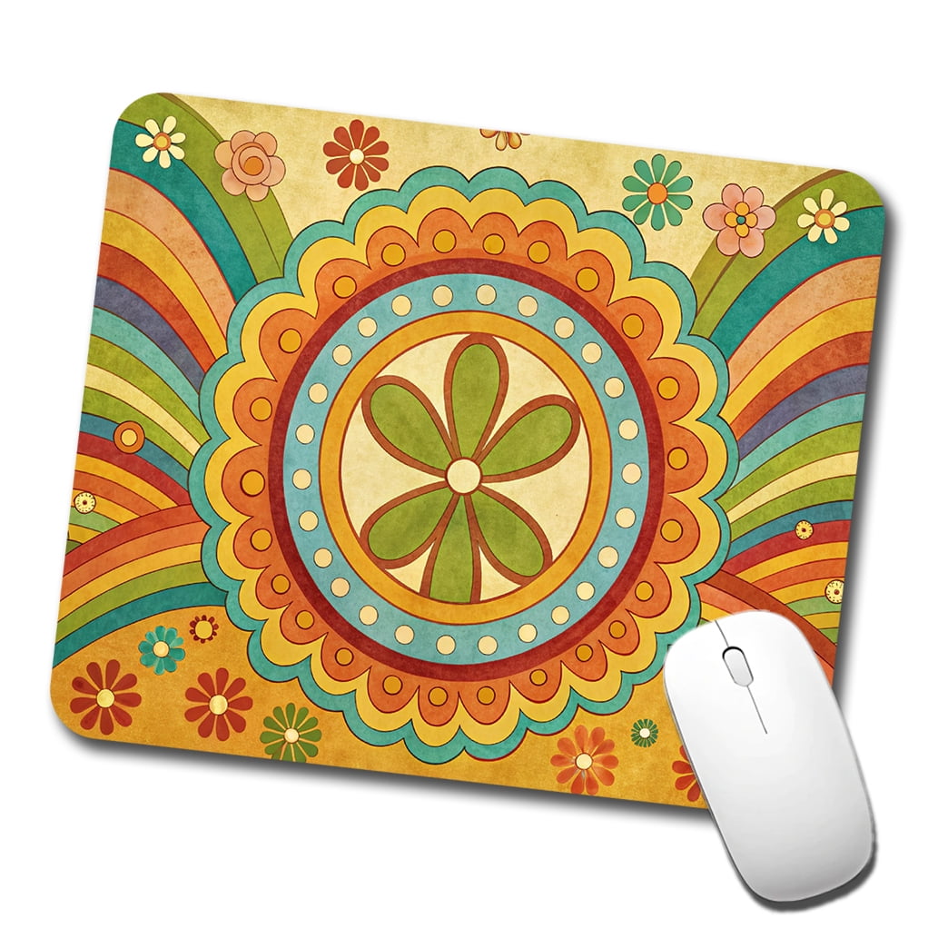 70's Retro Groovy Hippie Design Mouse Pad Low Profile Gaming Mat ...