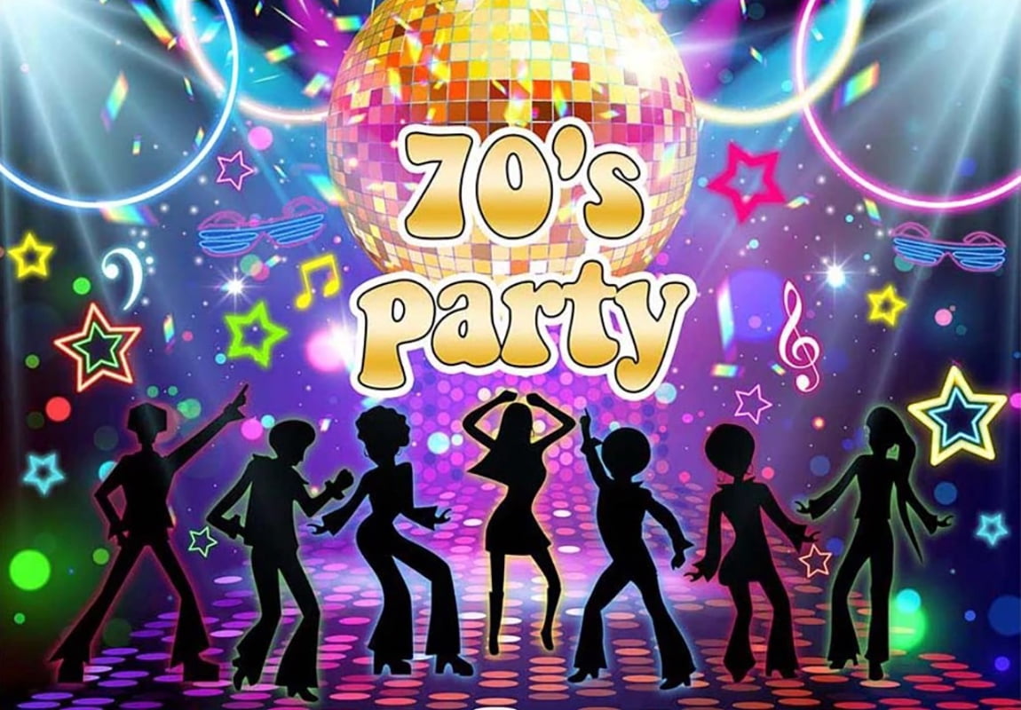 70’s Theme Party Photography Backdrop Disco Music Neon Lights Star ...