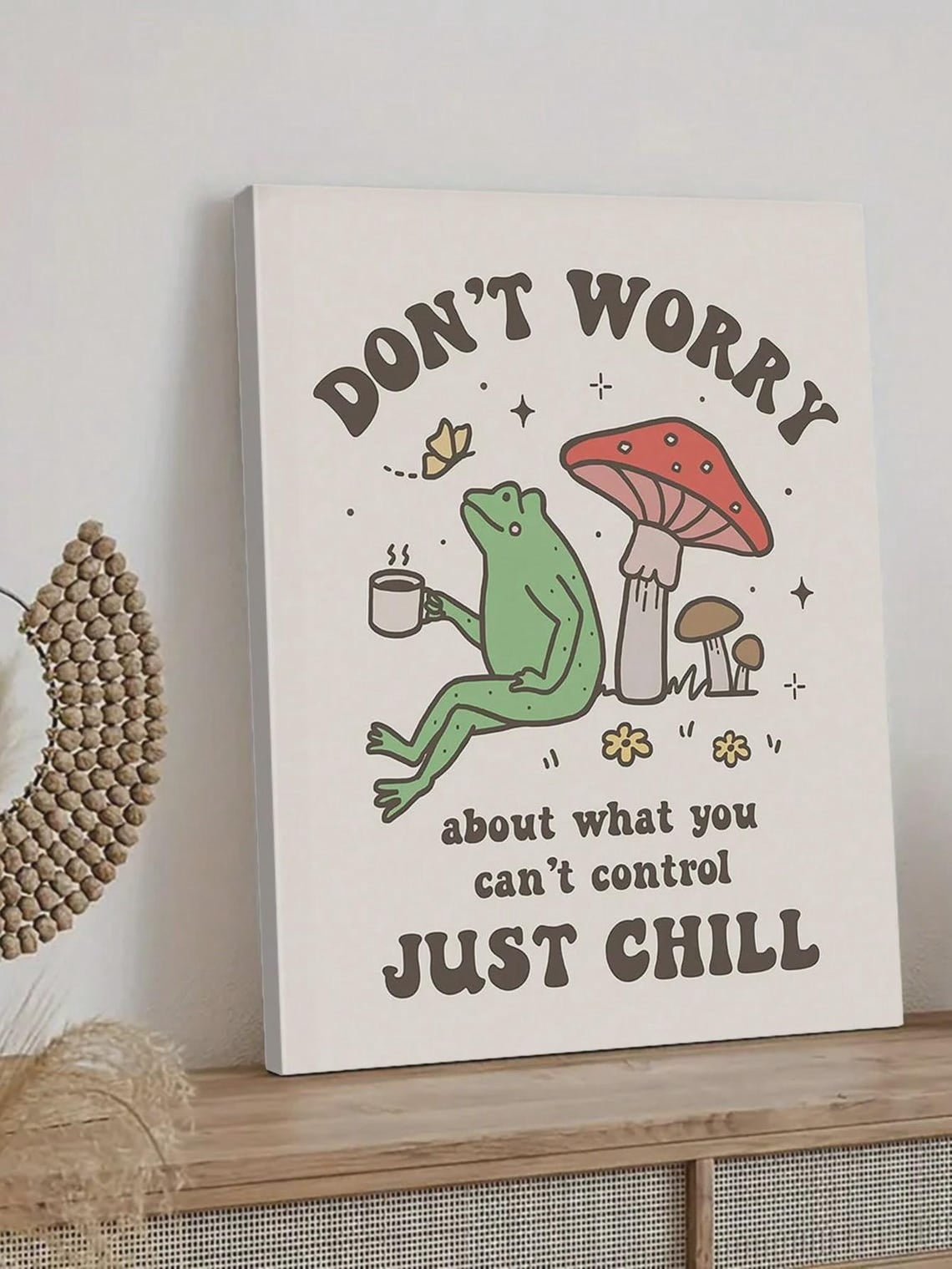 70's Vintage Frog Chilling Wall Art Poster Retro Poster Don't Worry ...