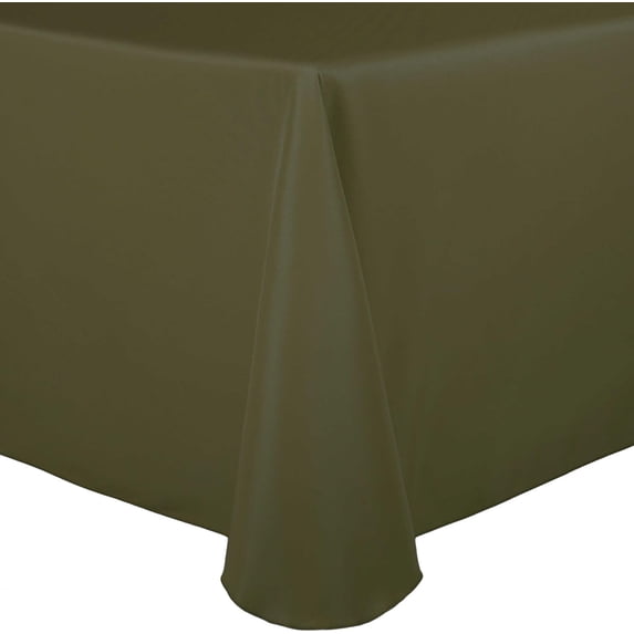 70 x 104-Inch Oval Tablecloth Olive Green, Polyester Linen Fabric ...