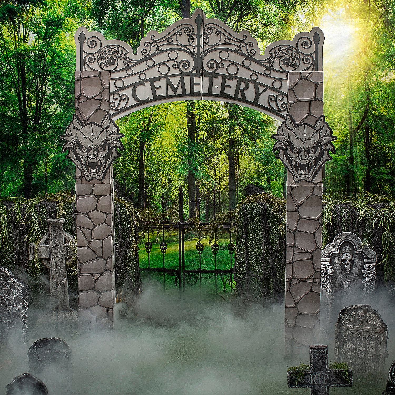 70" x 106" Cemetery Archway Cardboard Cutout Stand-Up Decoration ...