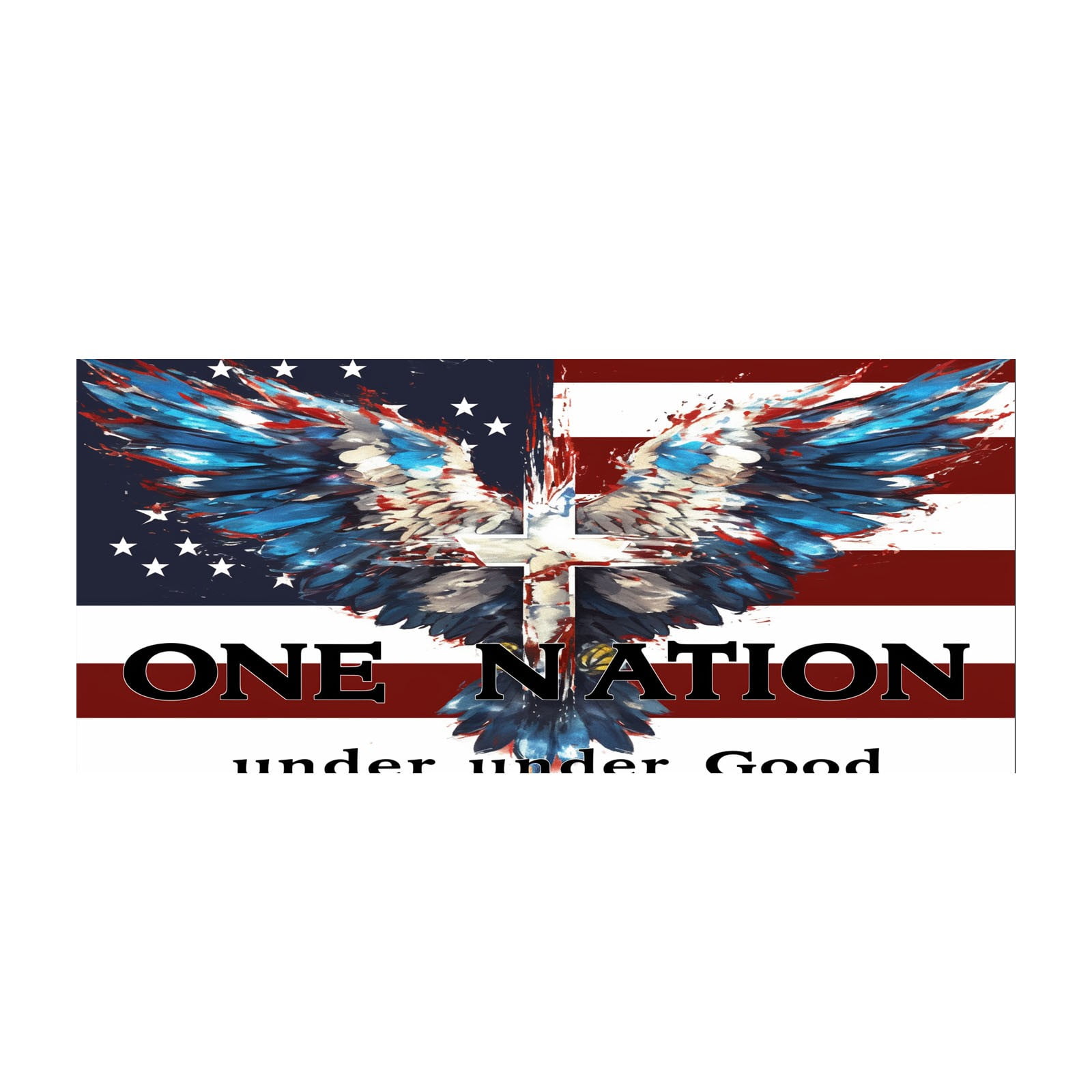 70 x 157in American Flag and Eagle Theme Garage Decorative Banner, 4th ...